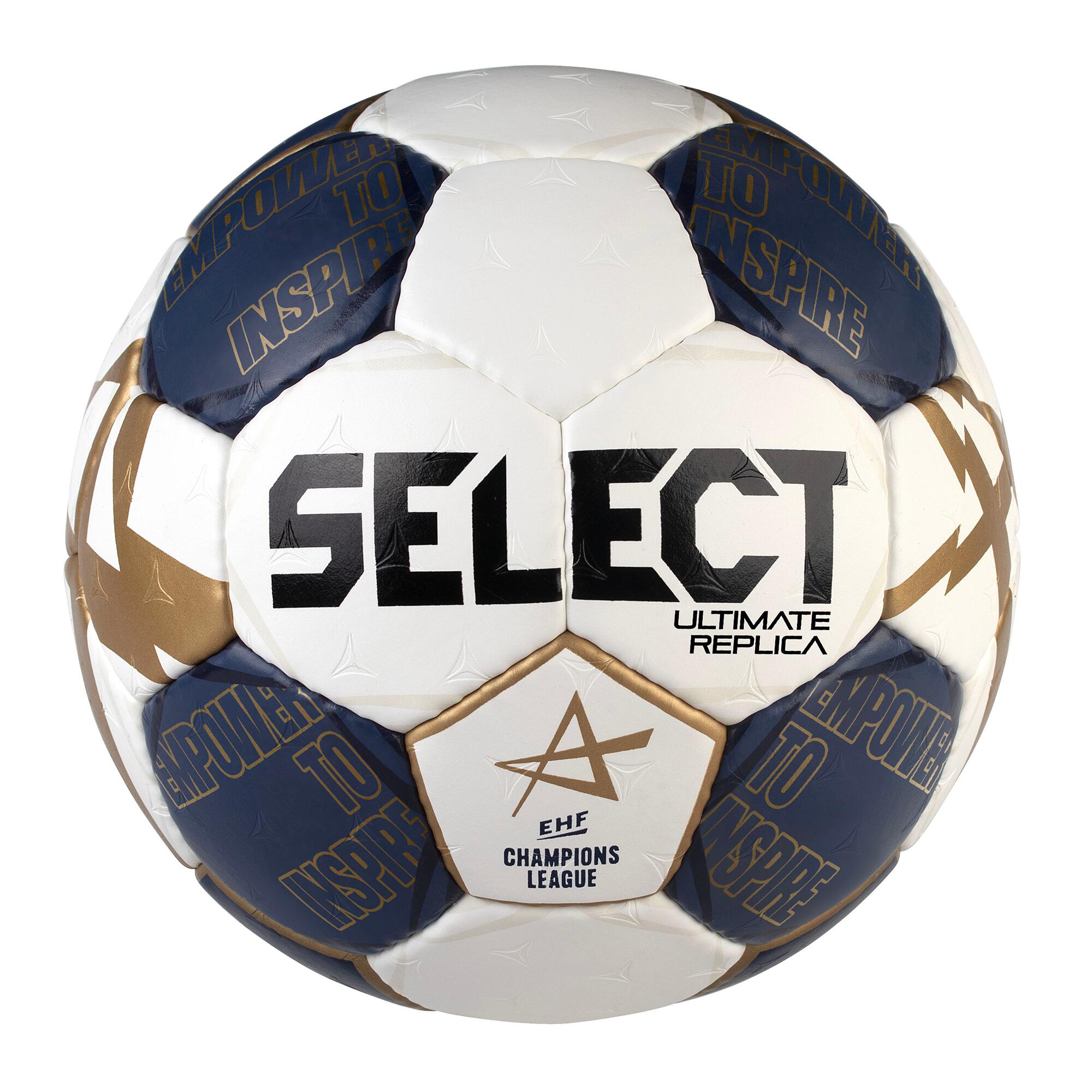 Handball Size 3 CL 21 Ultimate Replica - Blue/Gold/White - Decathlon