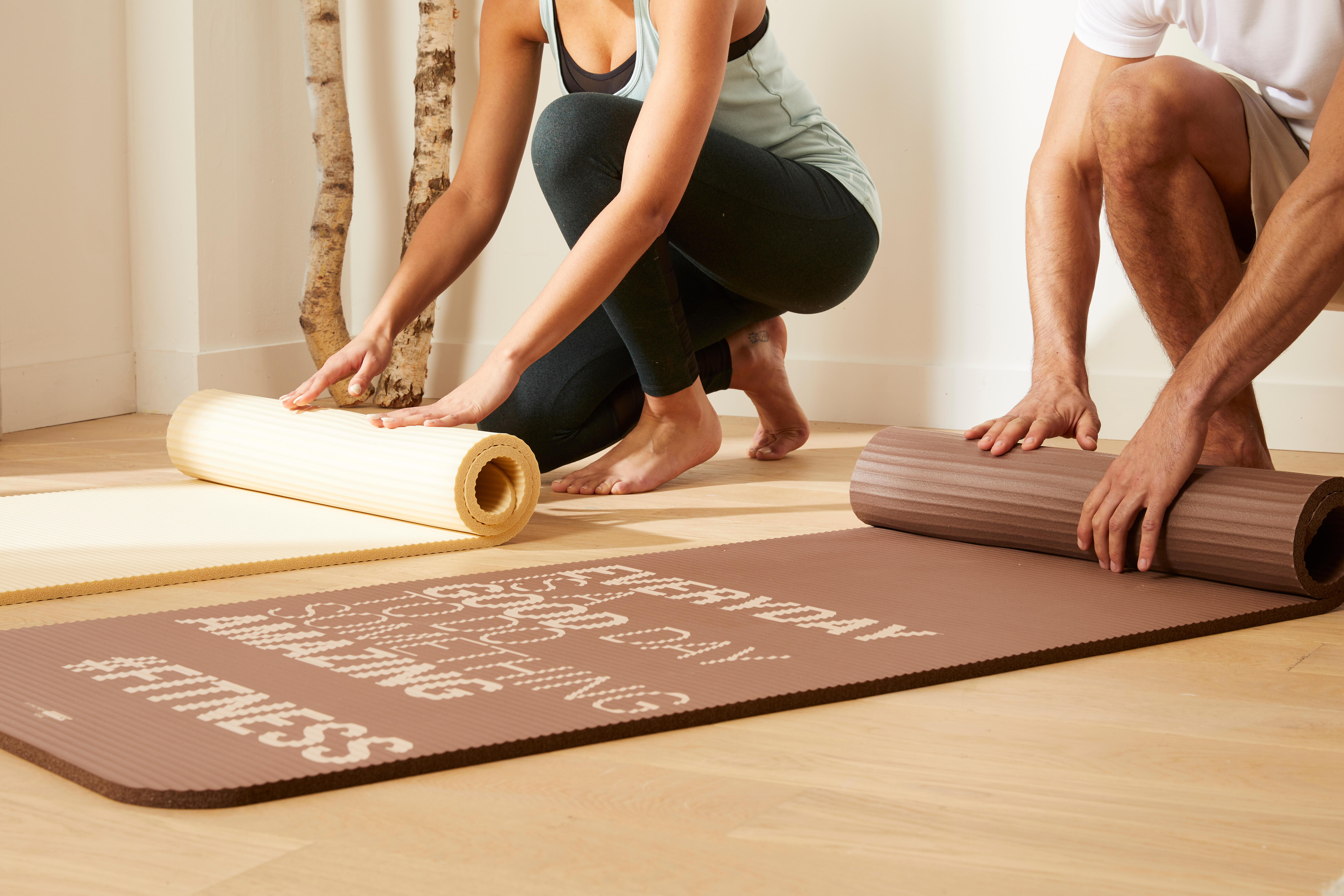 Pilates Floor Mat Comfort M 180 cm x 60 cm x 15 mm - Brown - Decathlon