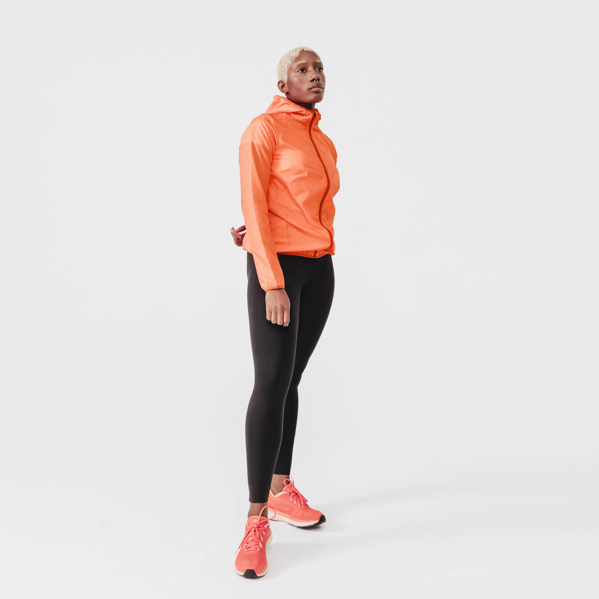 Wind Women's Running Windproof Jacket - coral