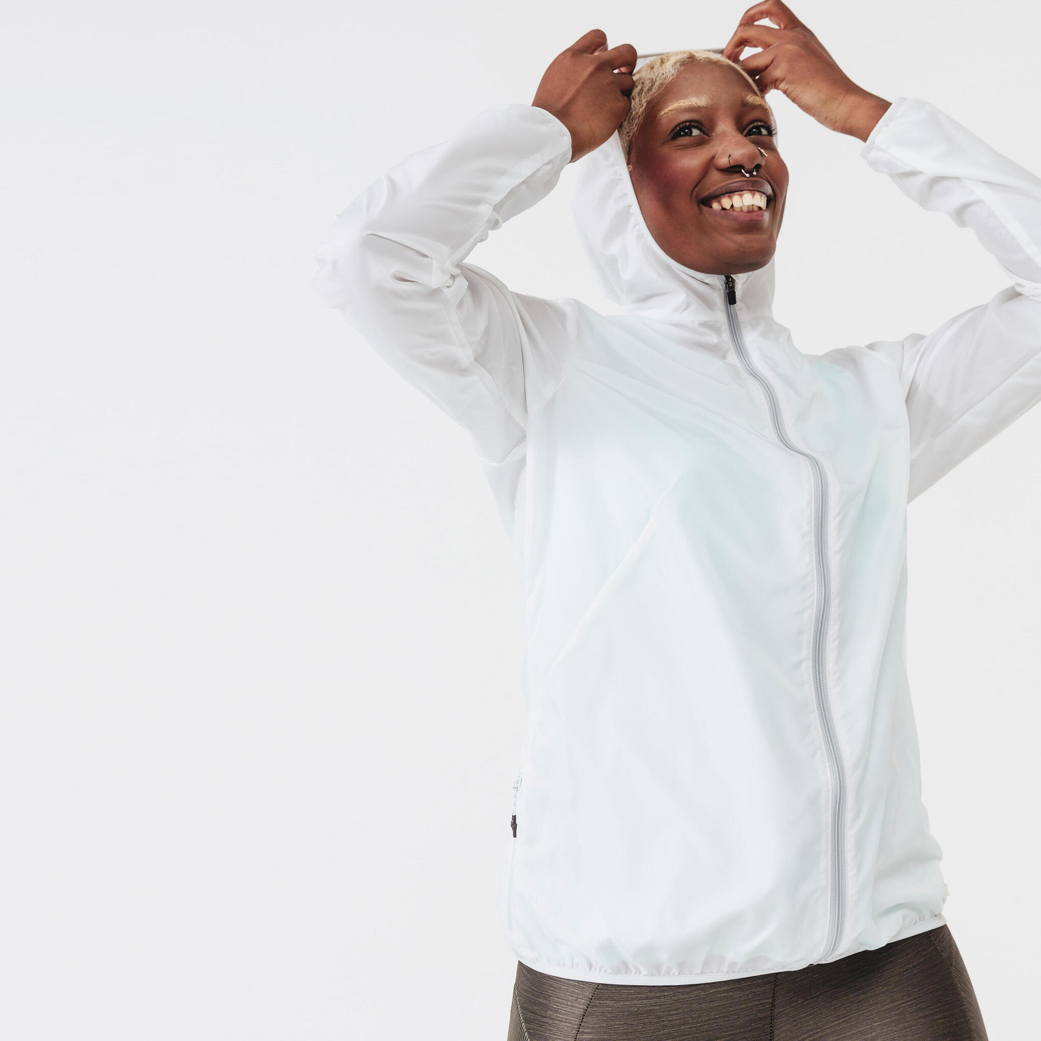 Women's Running Windbreaker - White