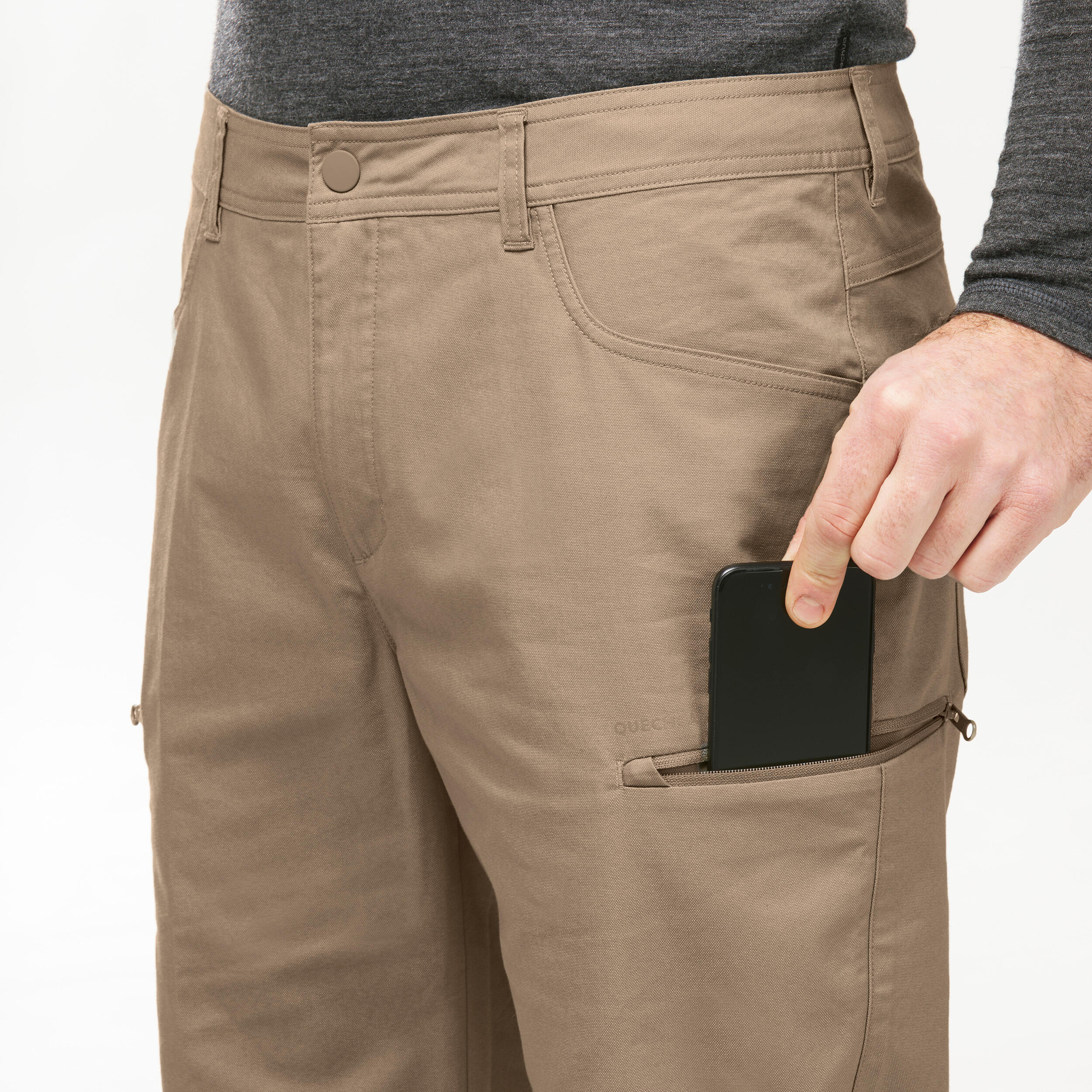 Men’s Hiking Pants - NH 500 Beige - Ash beige - Quechua - Decathlon