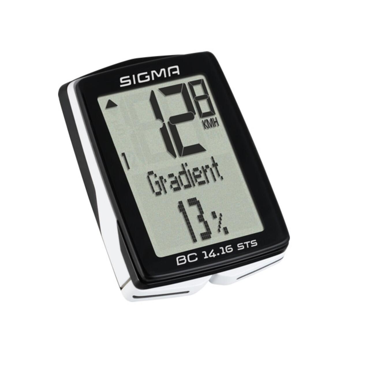 Licznik rowerowy bezprzewodowy SIGMA 14.16 STS SIGMA SPORT | Decathlon