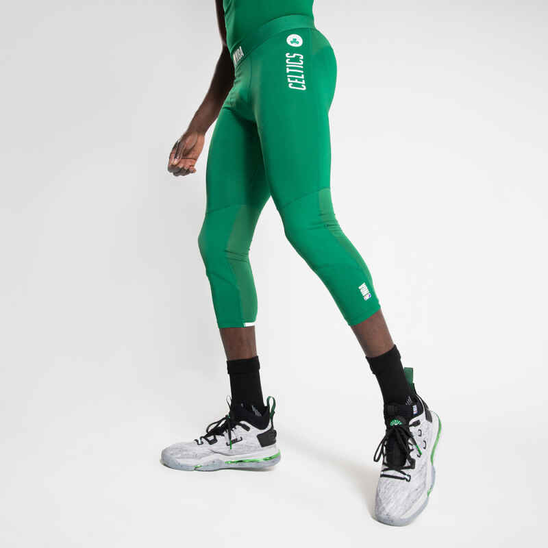 Damen/Herren Funktionshose 3/4-Tights Basketball - 500 NBA grün - Decathlon