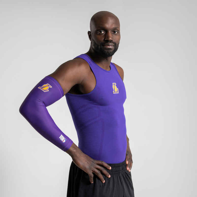 Adult Basketball Arm Sleeve E500 - NBA Los Angeles Lakers/Purple ...