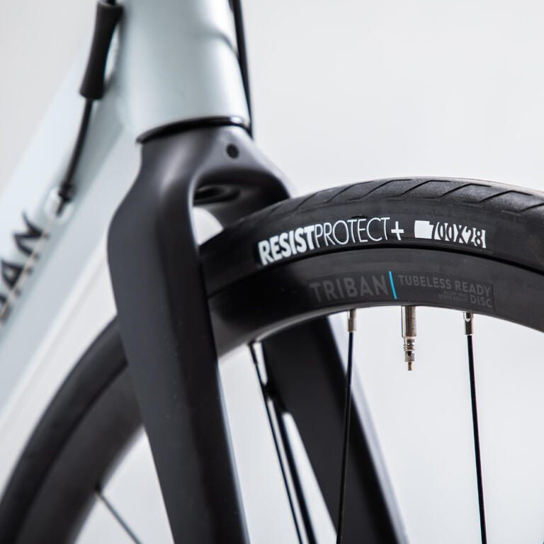 Road bike Triban RC 120 Disc Brake - Grey - Decathlon