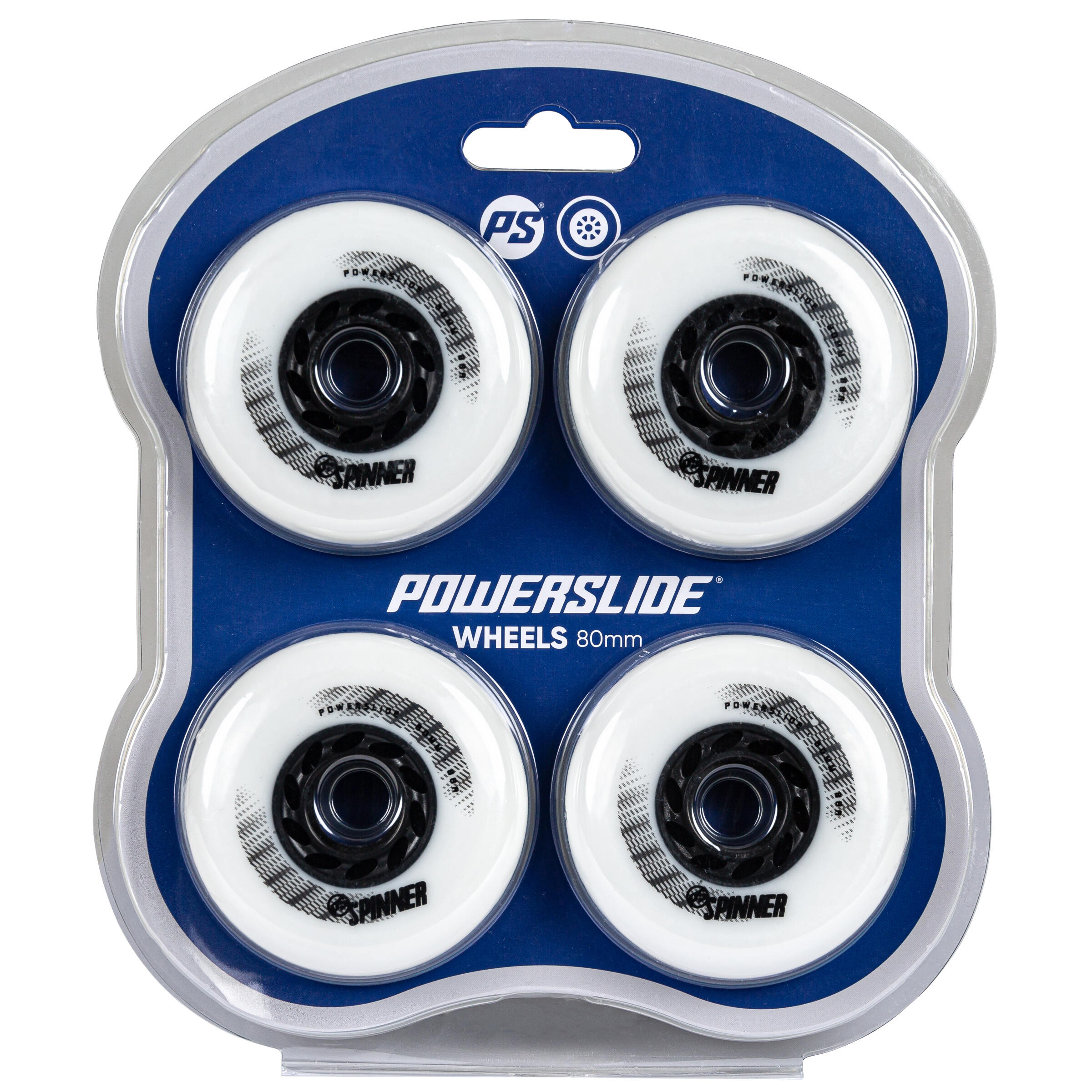 80mm 88A Freeride Inline Skating Wheels 4-Pack Spinner - White - Decathlon