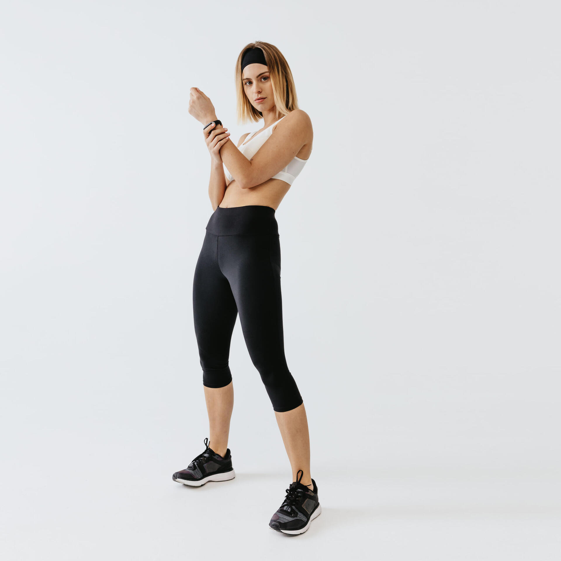 Women's 3/4 Running Support Tights - Black