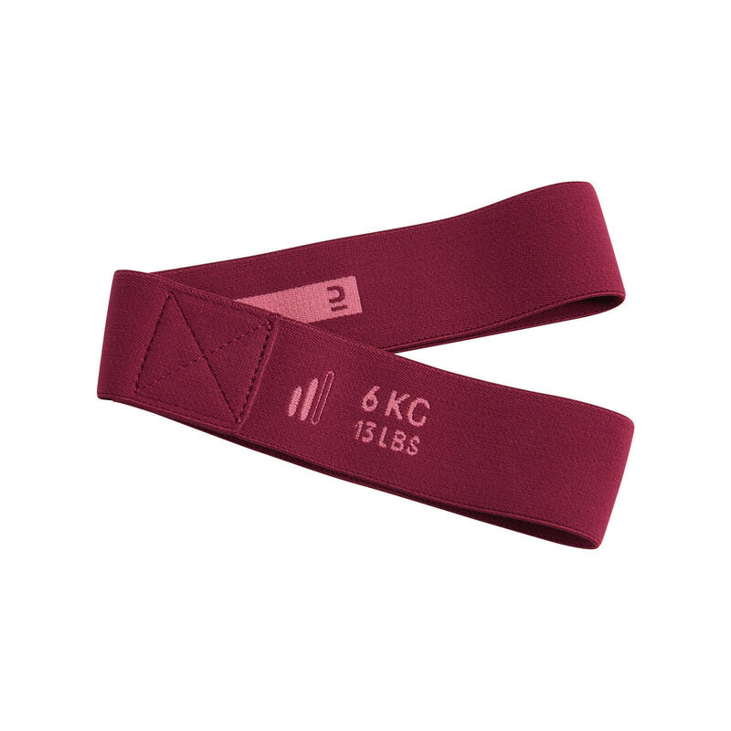 Fitness 6 kg Fabric Mini Resistance Band - Burgundy NYAMBA - Decathlon