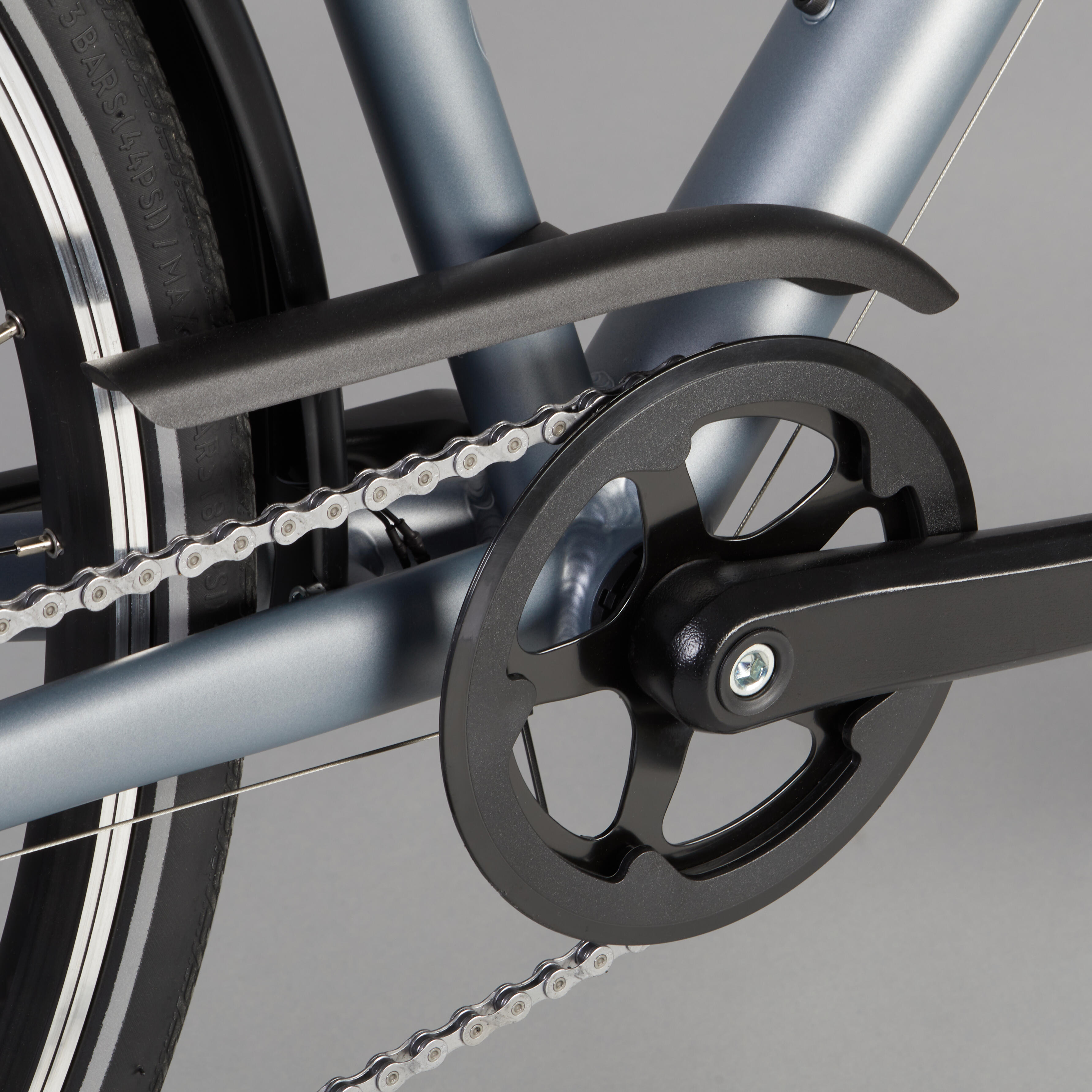 Cycling Long Distance Step-Through City Bike - 500 - River grey - Elops ...