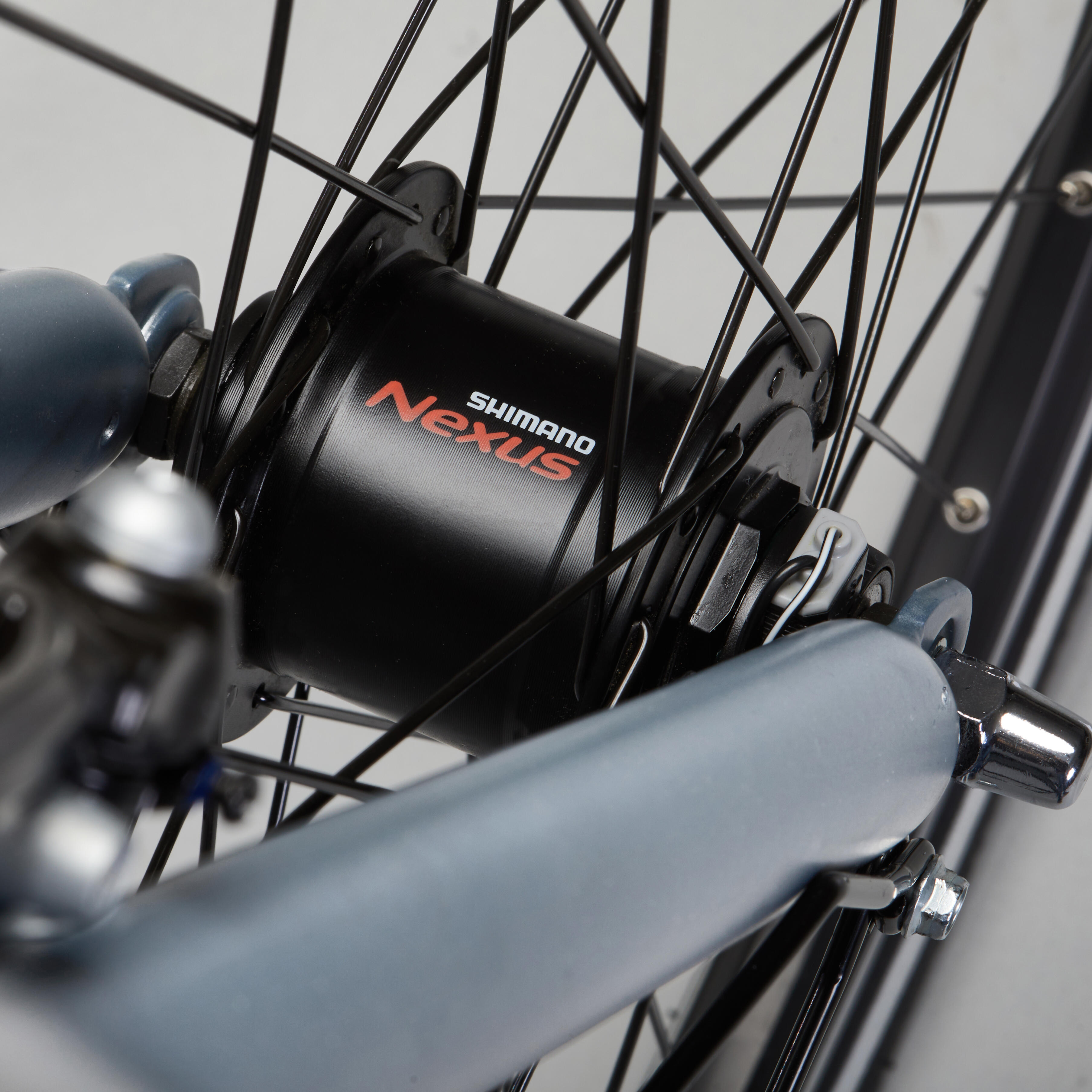 Vélo de ville longue distance à cadre bas - 500 - Gris rivière - Elops ...