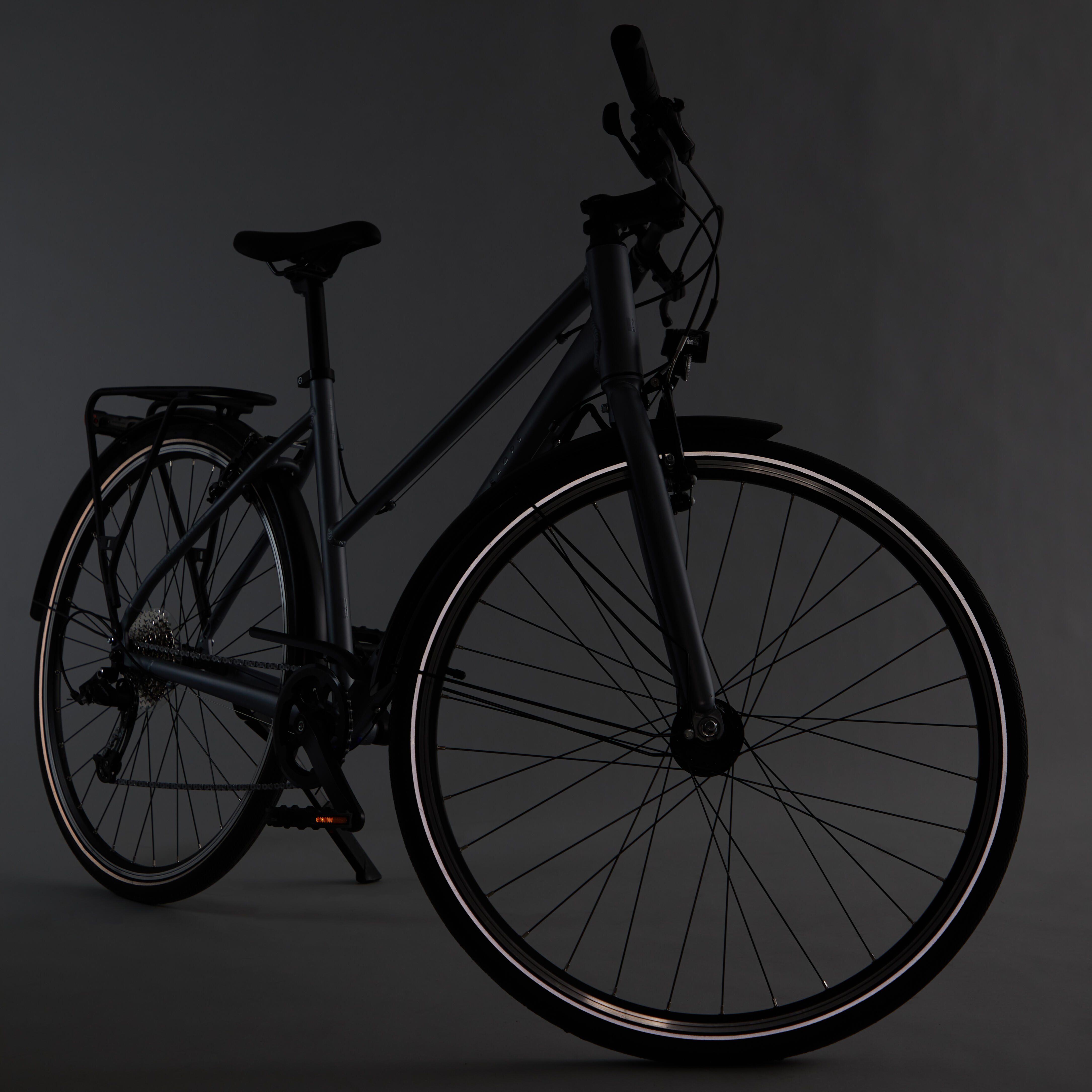 Long Distance Step-Over City Bike - 500 - Slate grey - Elops - Decathlon