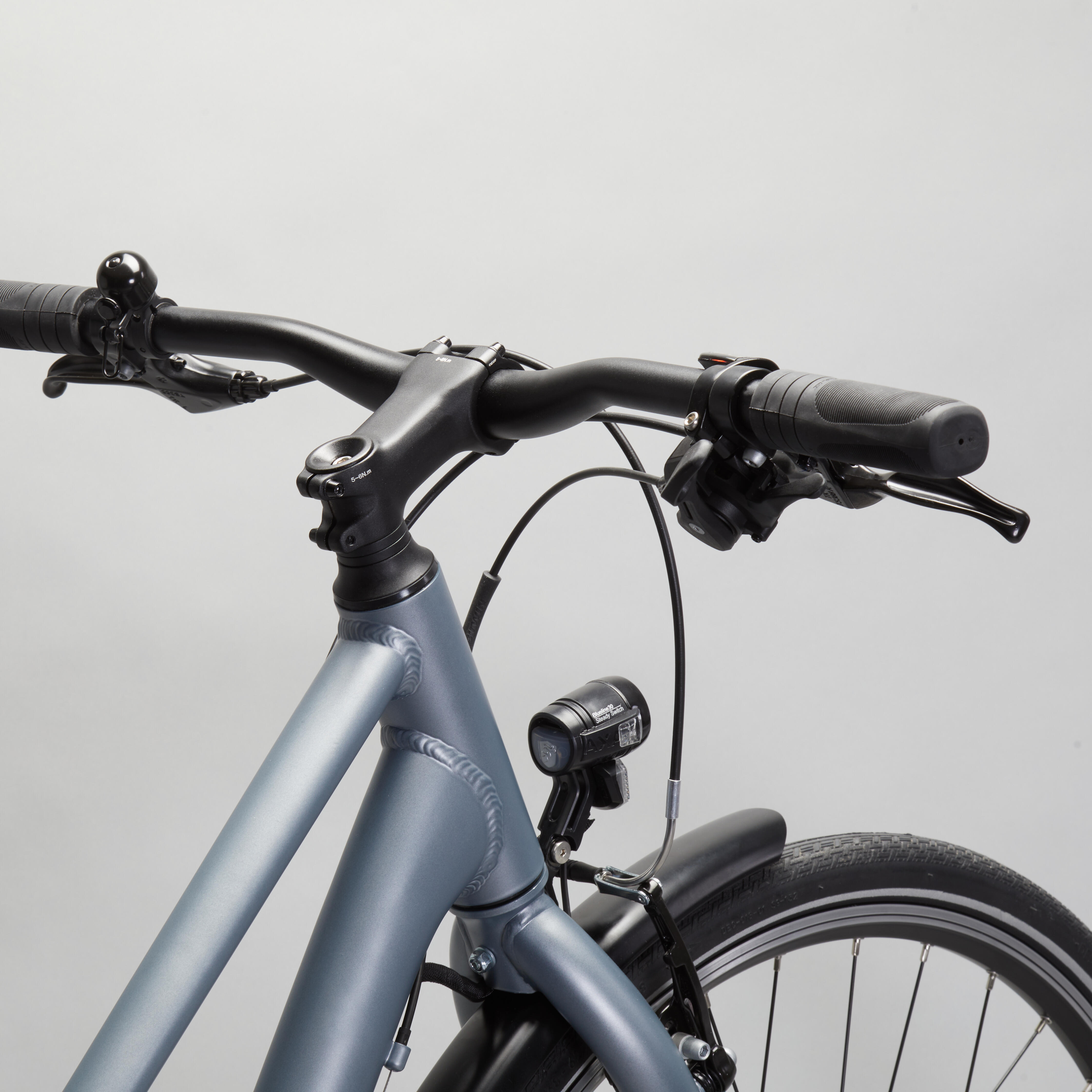Cycling Long Distance Step-Through City Bike - 500 - River grey - Elops ...