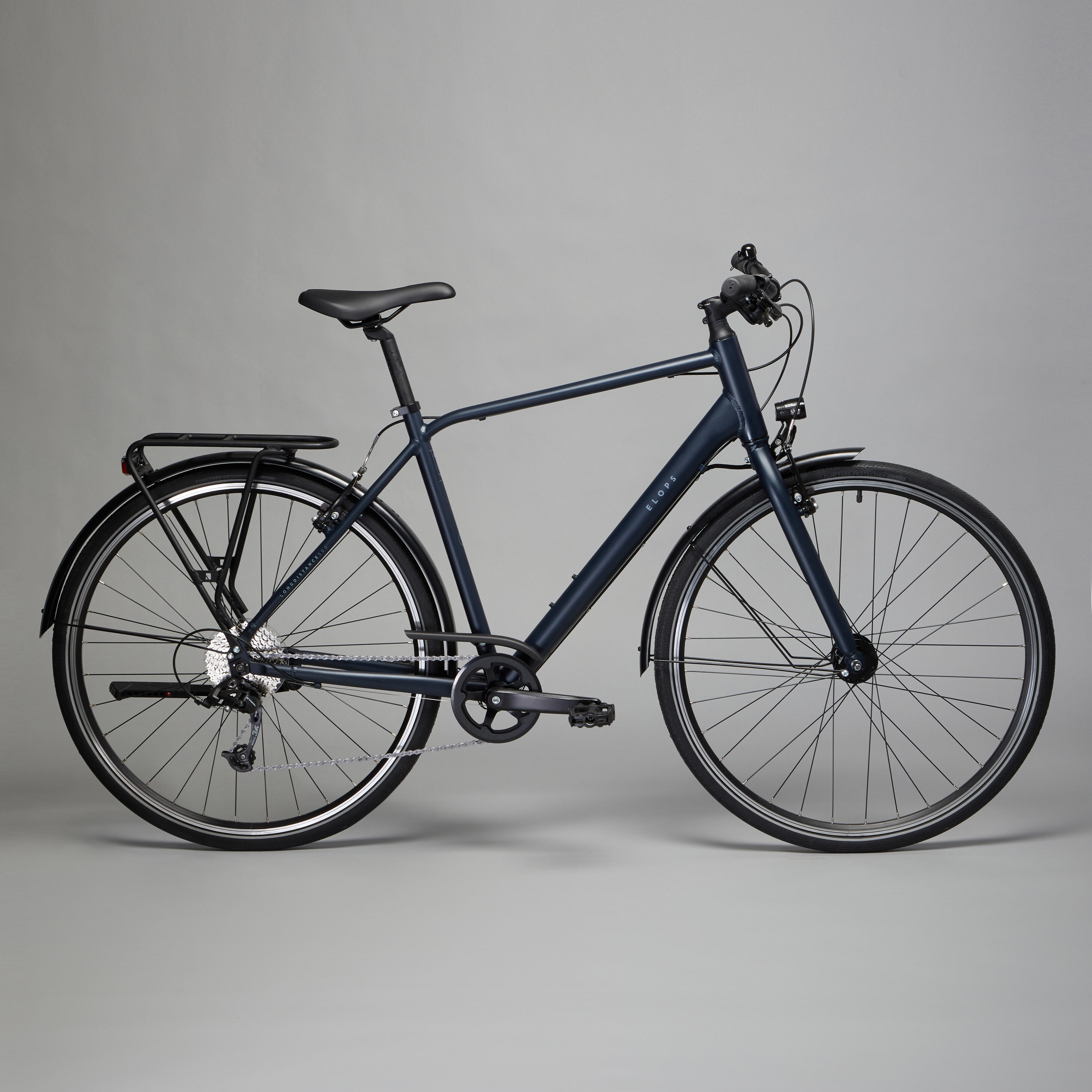 Long Distance Step-Over City Bike - 500 - Slate grey - Elops - Decathlon