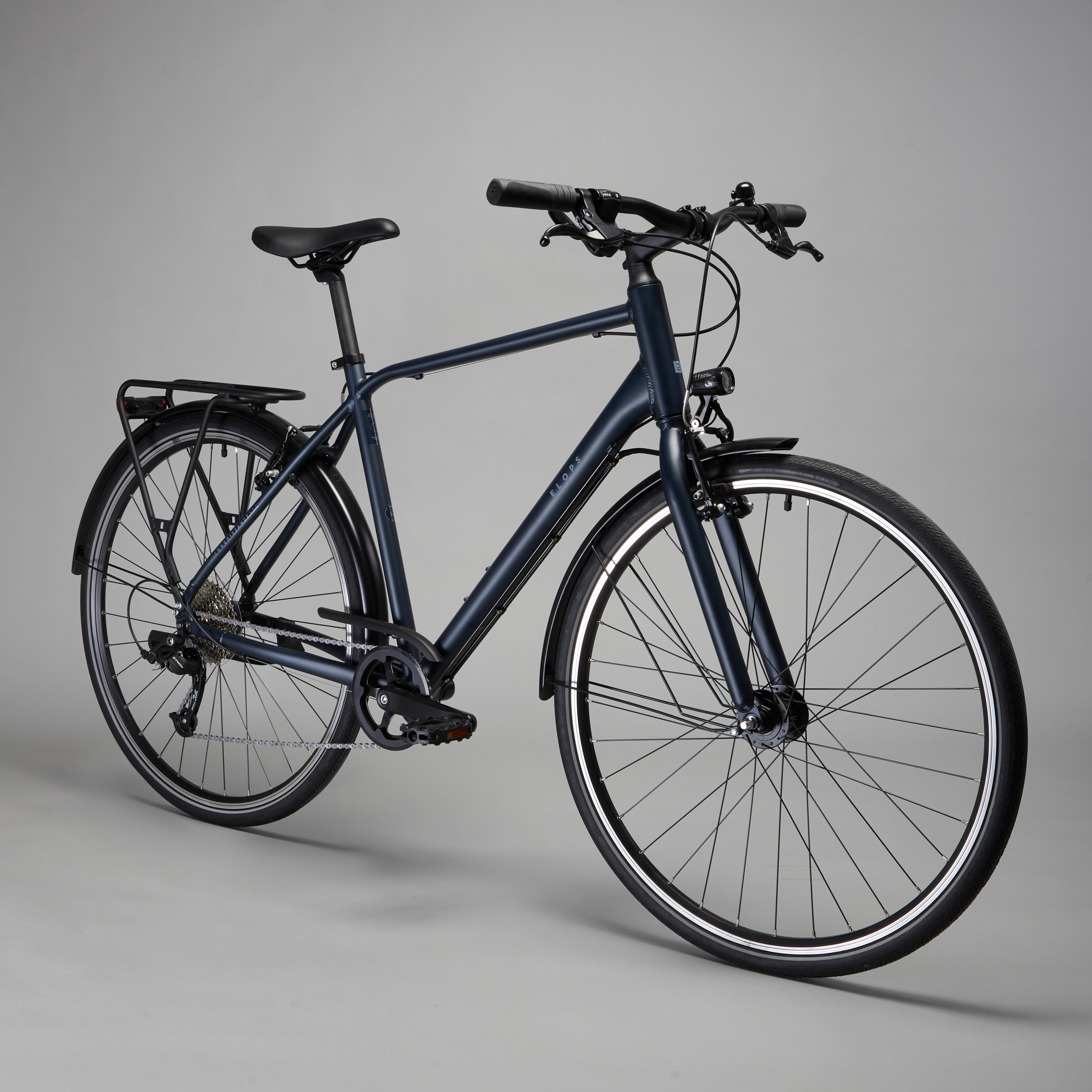 Long Distance Step-Over City Bike - 500 - Slate grey - Elops - Decathlon