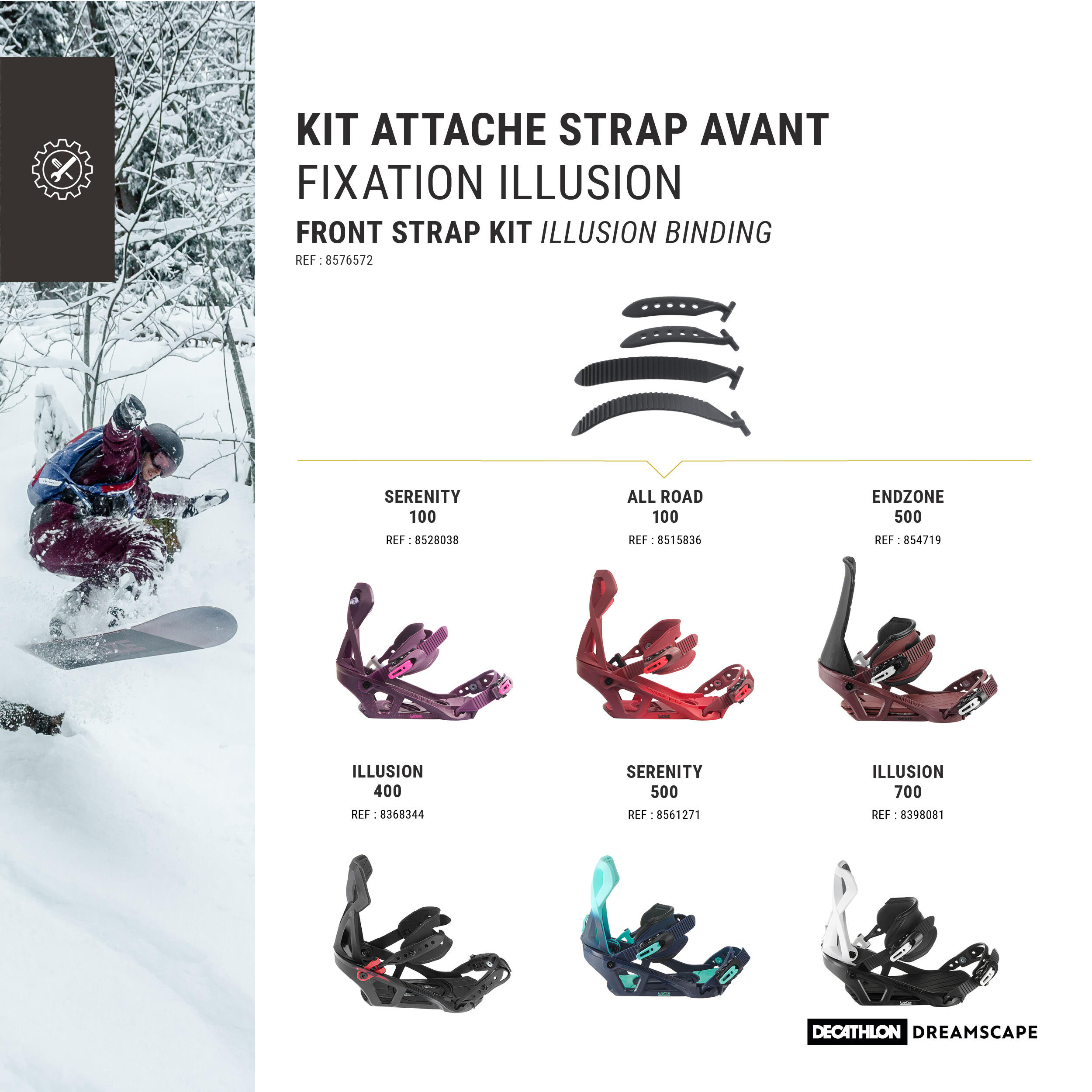 pair of front strap fittings for Wedze snowboard bindings - Decathlon