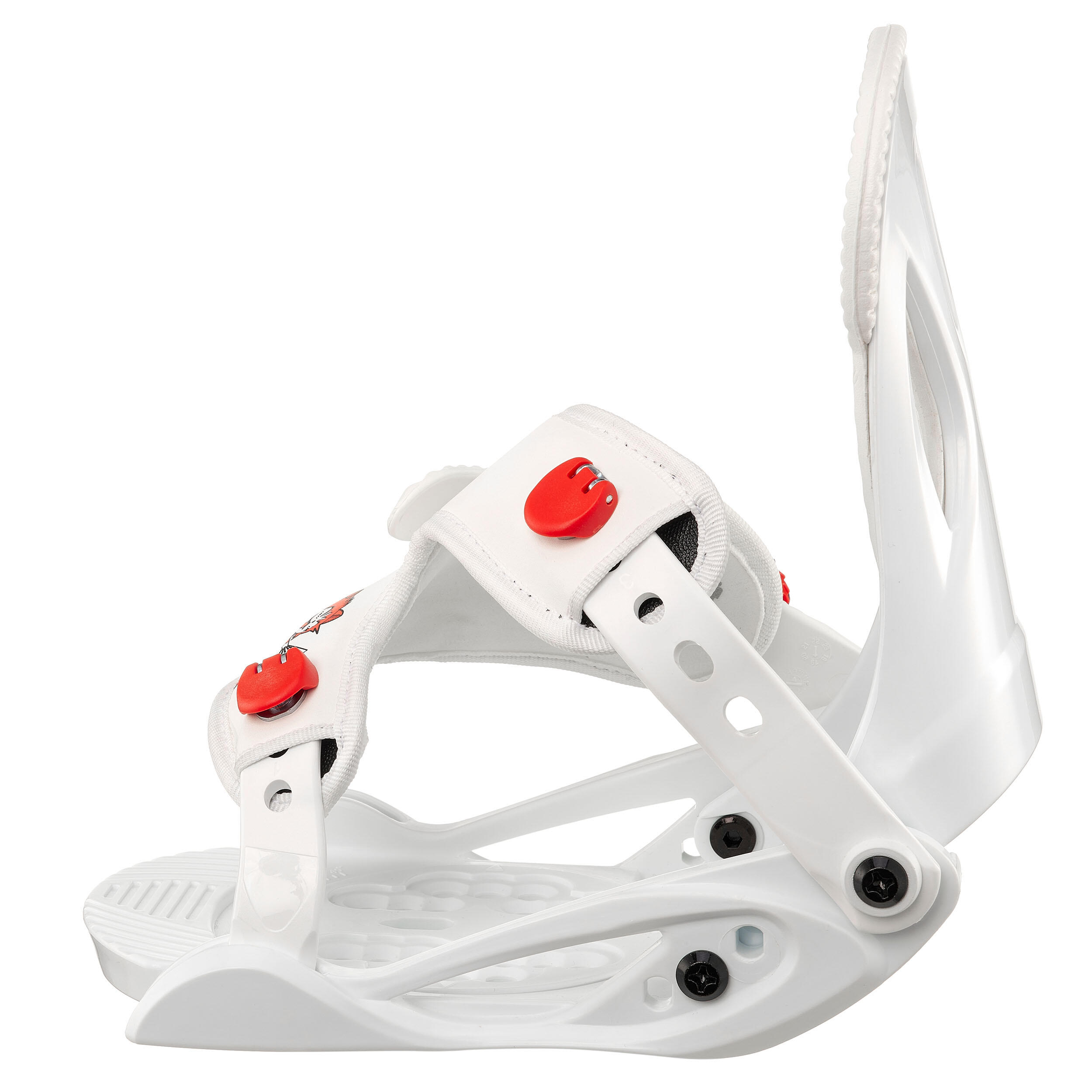 Kids’ Quick Snowboard Bindings - Faky XS - White and Red - Decathlon