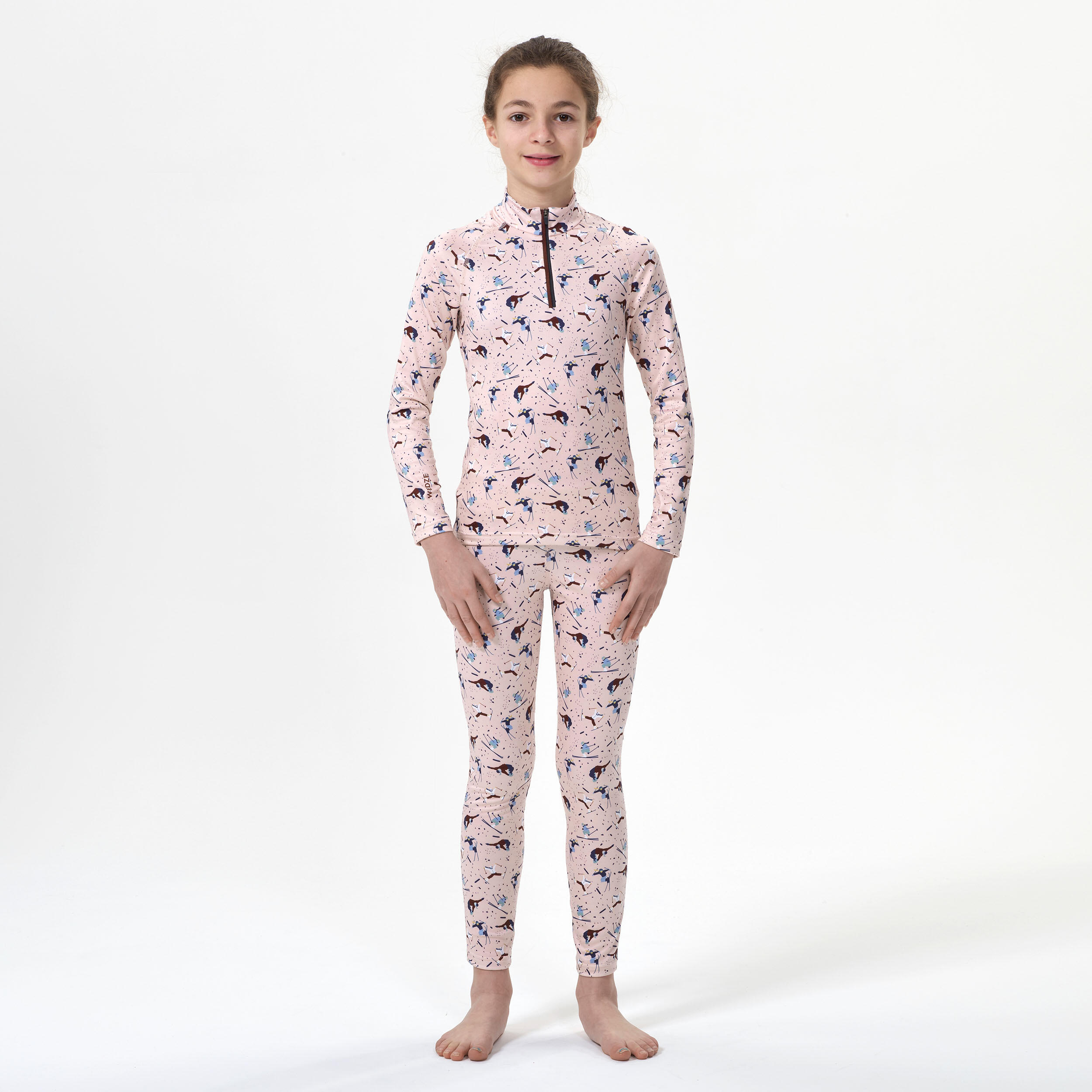 Kids’ Ski Base Layer Bottoms - 500 - Pink - Decathlon