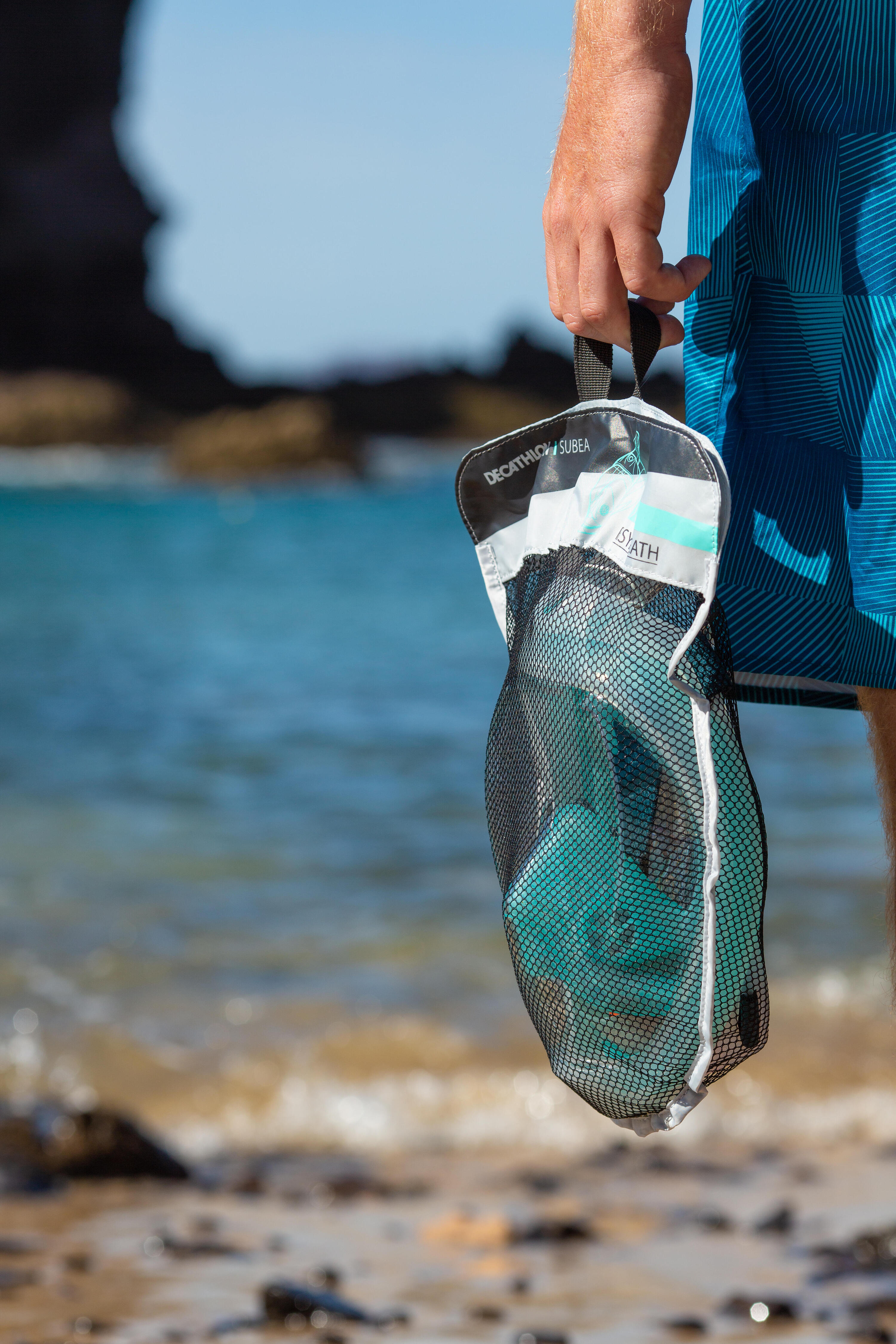 Adult’s Easybreath Surface Mask - 500 Turquoise with bag SUBEA | Decathlon