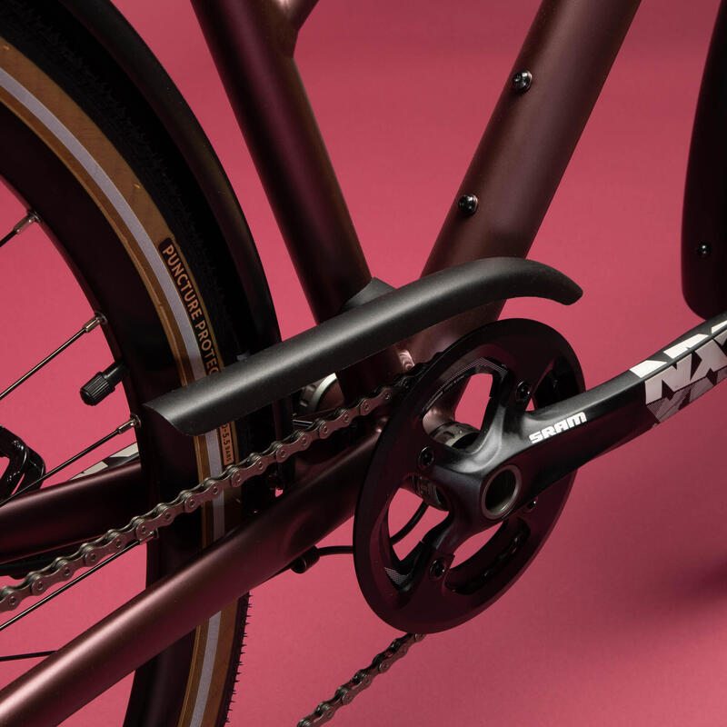 City bike elops 900 Step-through - Burgundy ELOPS - Decathlon