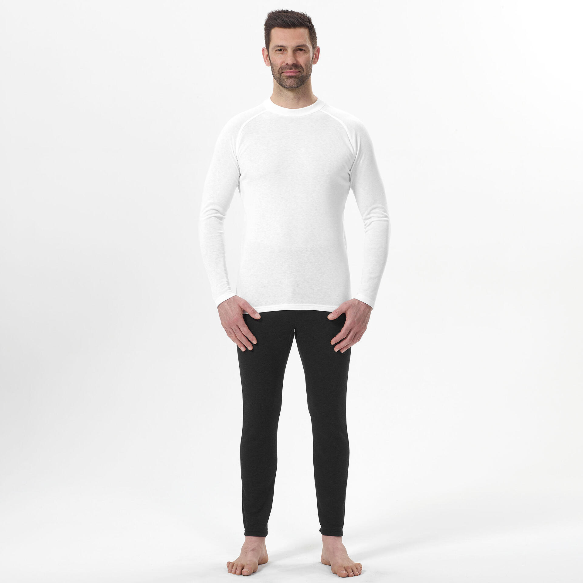 Men's Warm, Comfortable Thermal Skiing Base Layer 100 - White