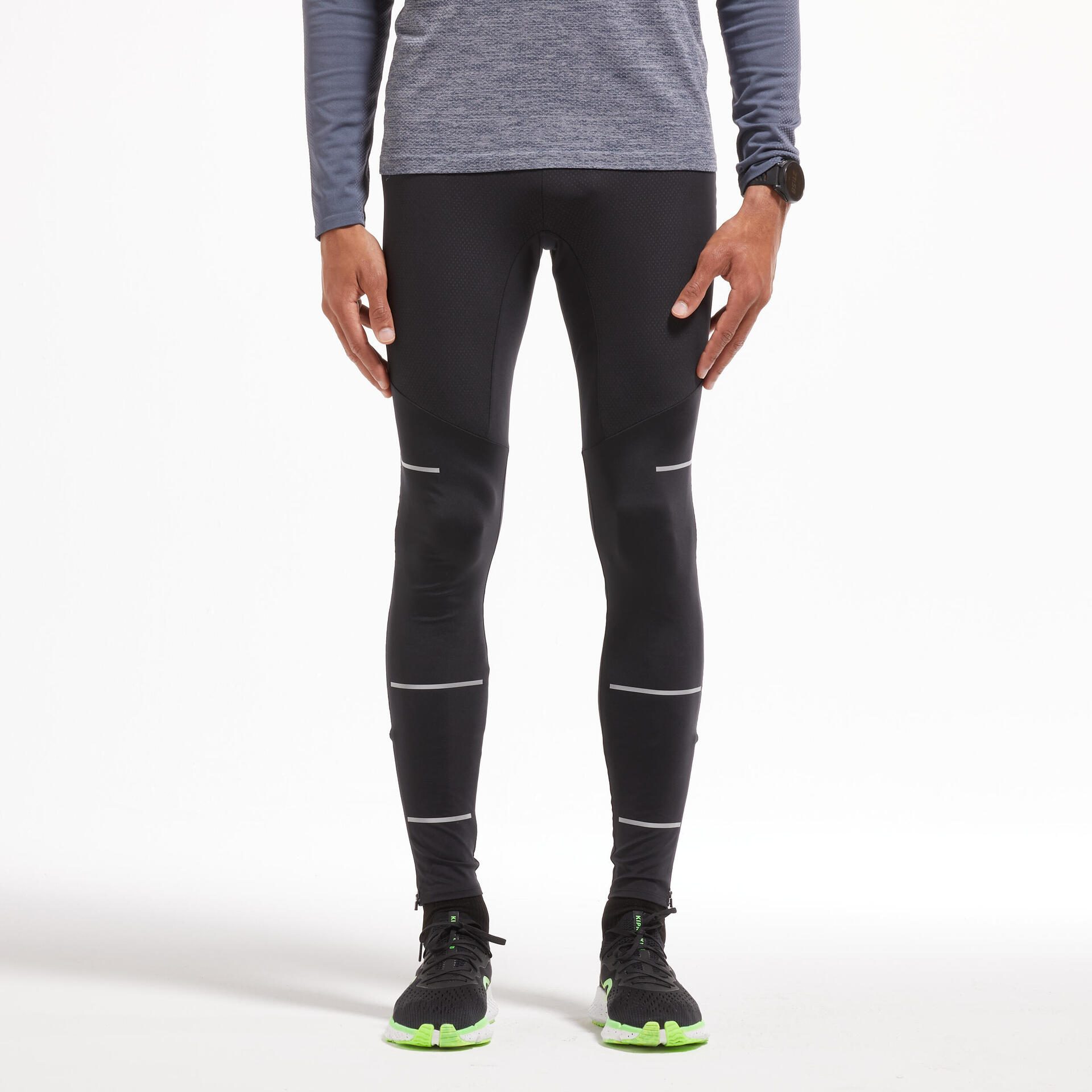 Men's Running Breathable Tights - KIPRUN Run 500 Dry - Black