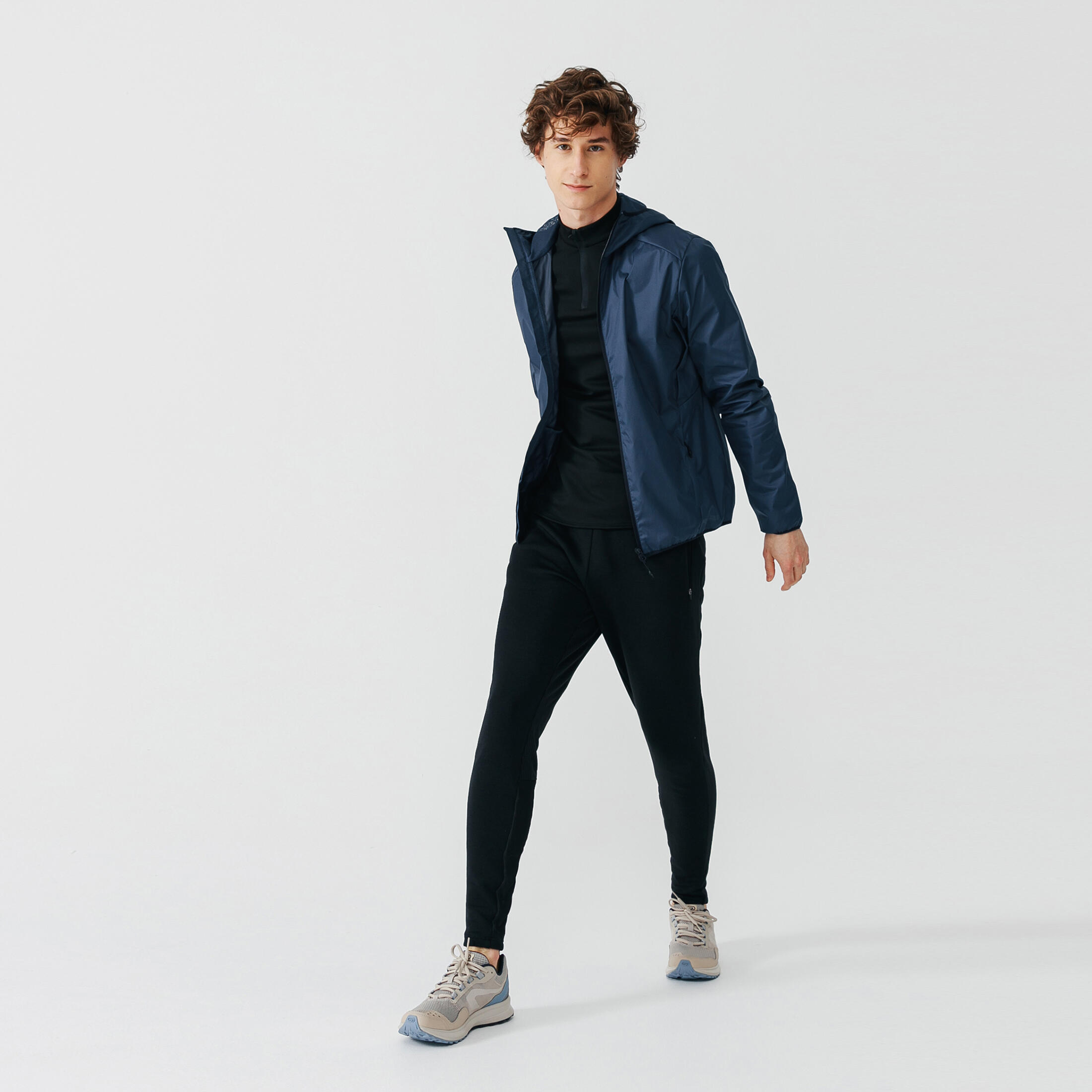 Run Rain Men's Running Wind and Rain Jacket - slate blue KALENJI ...