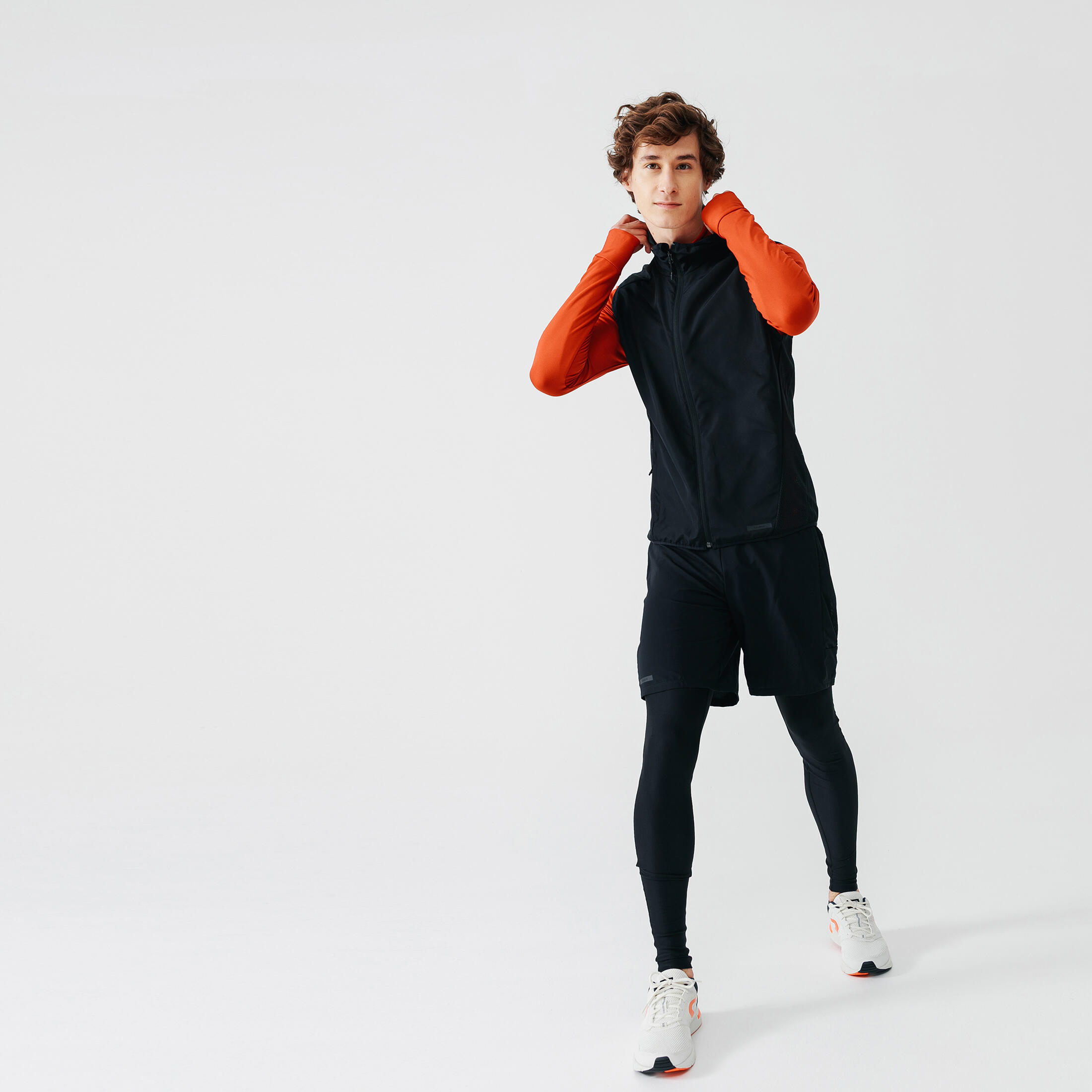 Men's Running Windbreaker Vest - Black