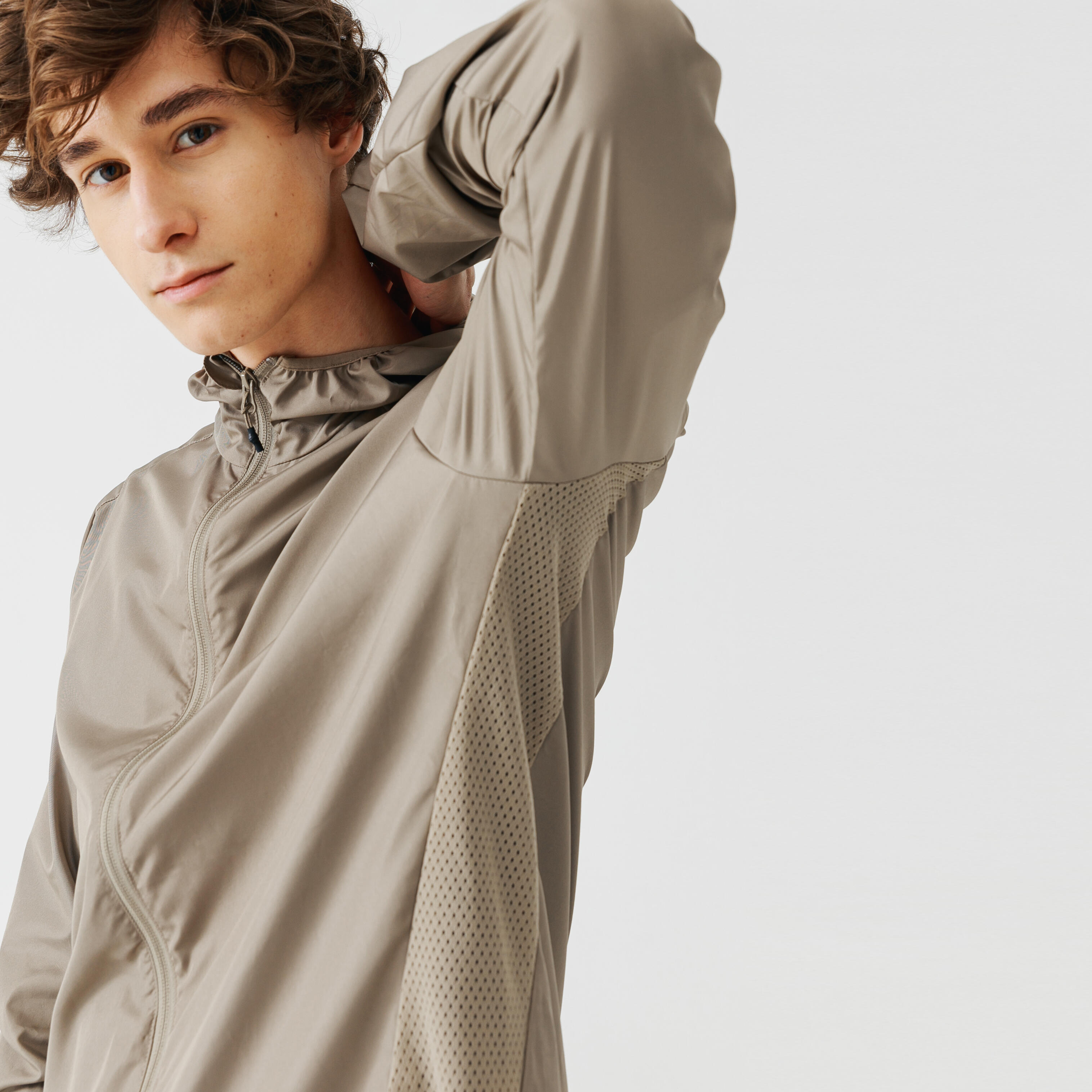 Kalenji Run Wind Men's Running Wind Jacket - sand beige - Decathlon