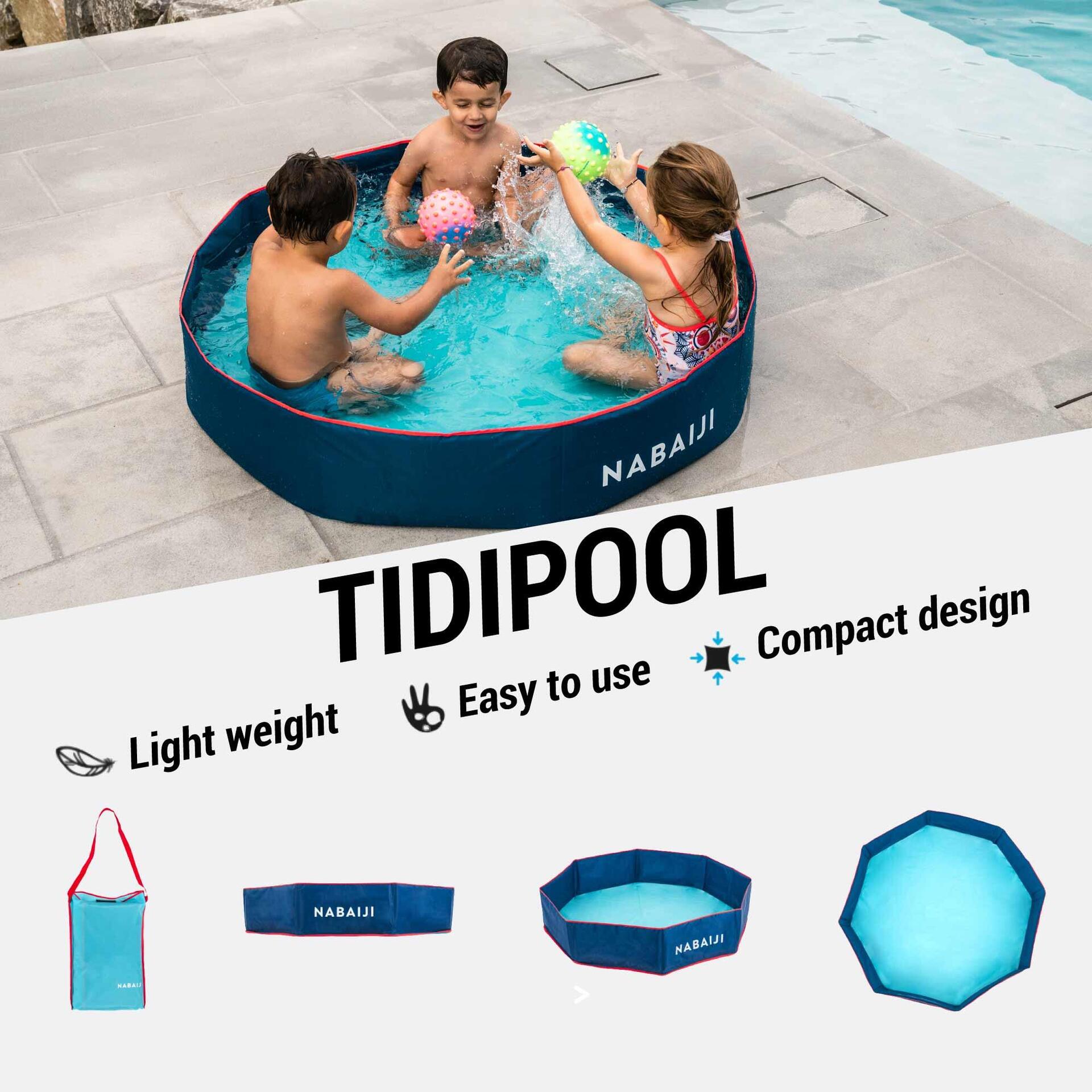 Swimming TIDIPOOL+ 120 cm kids paddling pool with waterproof carry bag ...