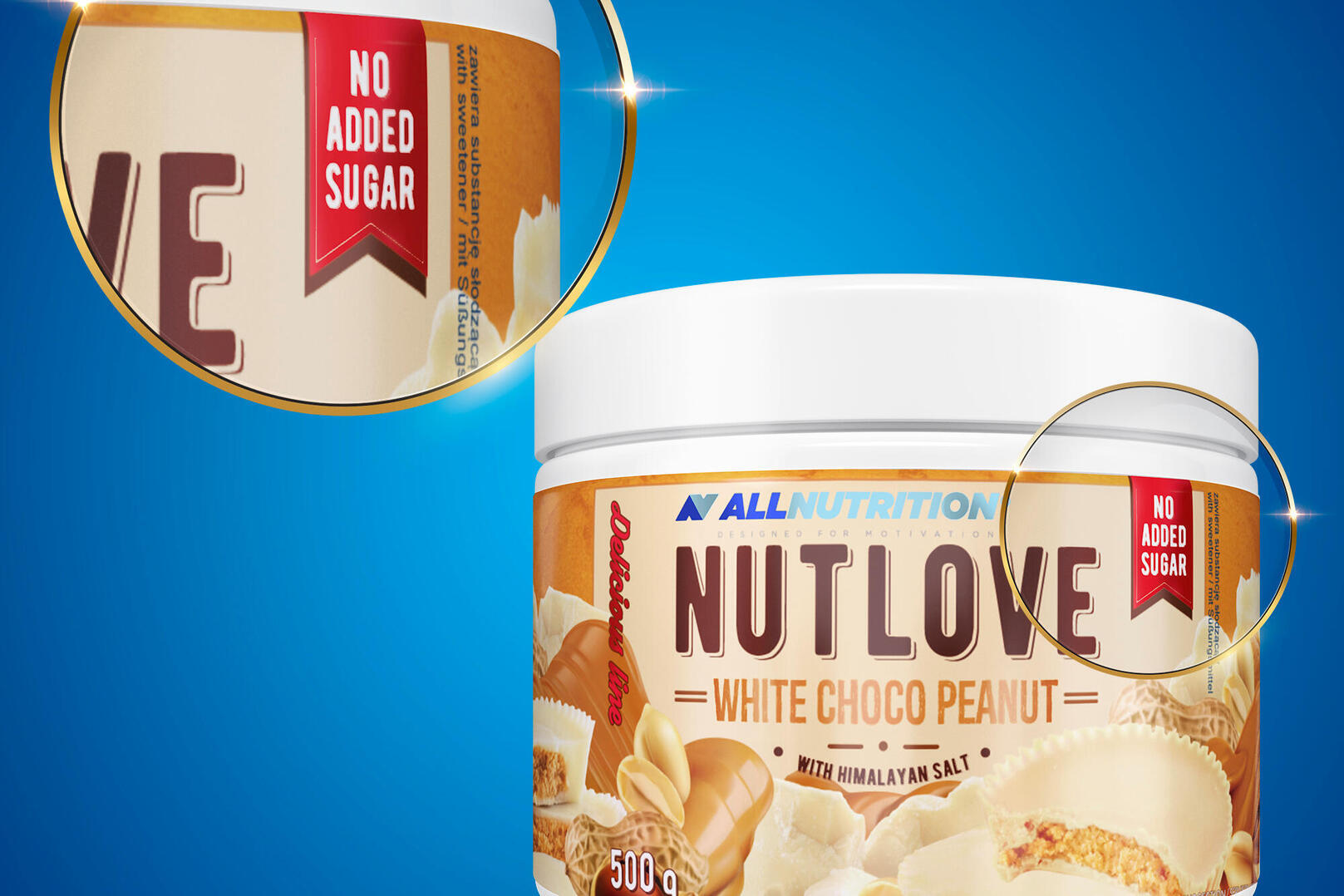 Krem do smarowania ALLNUTRITION NUTLOVE 500G WHITE CHOCO PEANUT ...