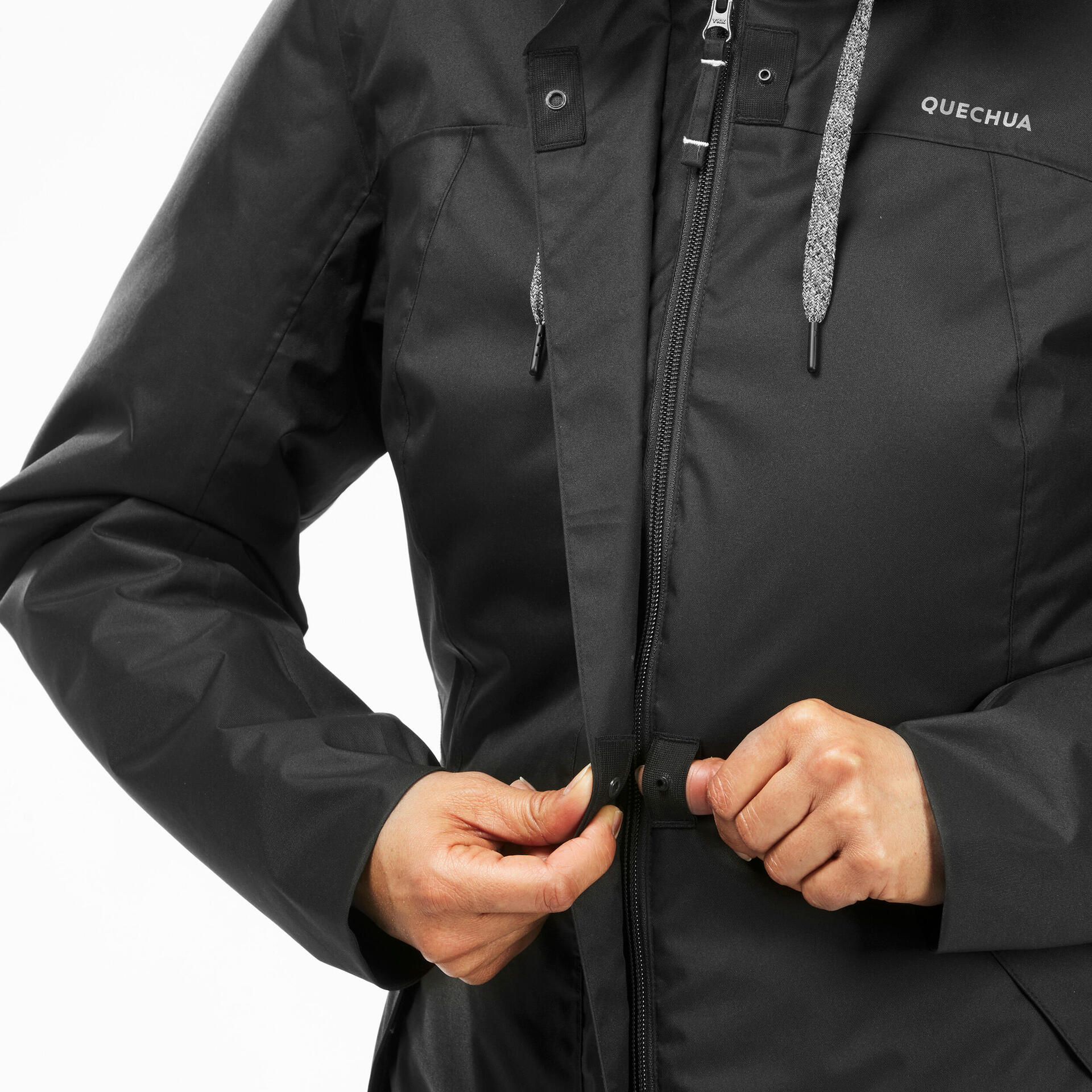 Women’s waterproof hiking jacket -10°C NH500 - Black