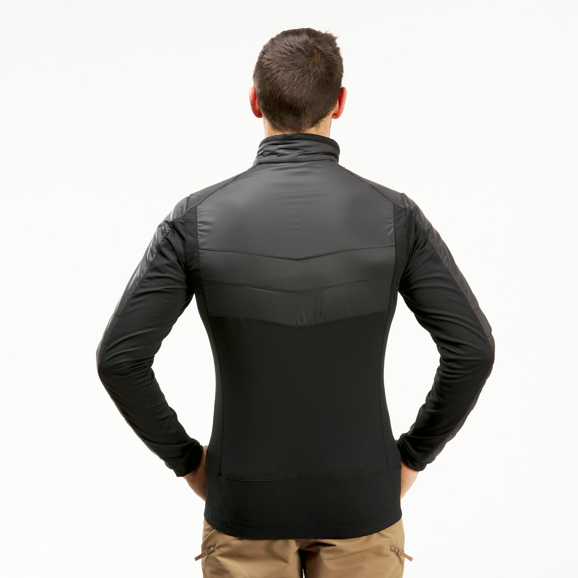 Men's Windproof Hiking Fleece Jacket SH900 Mountain - Black