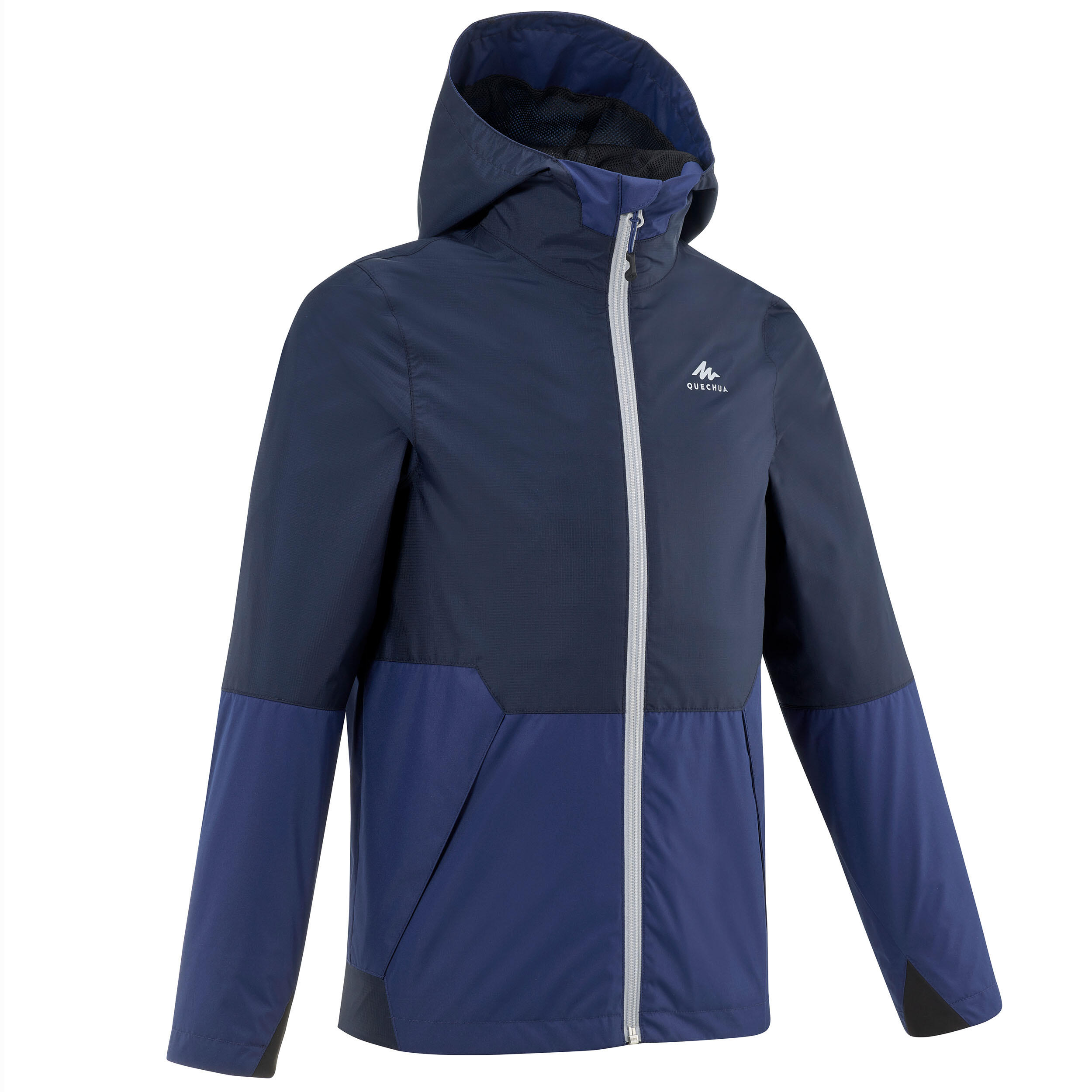 Kids’ Waterproof Hiking Jacket - MH500 Aged 7-15 - Dark Blue - Decathlon