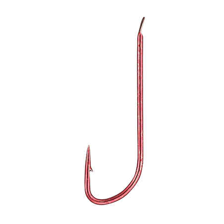 SINGLE RED UNMOUNTED HOOK PA HK 2 X10 FOR STILL FISHING - Decathlon