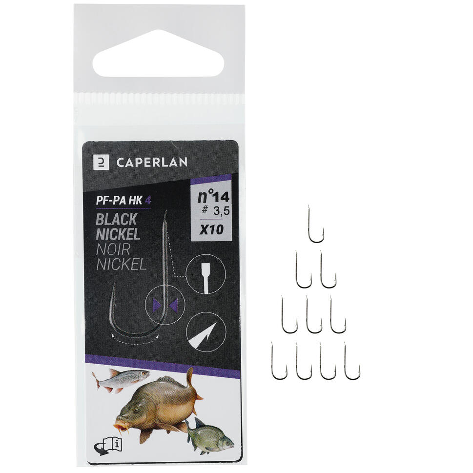 HAMEÇON SIMPLE BLACK NICKEL NON MONTE PA HK 4 X10 POUR LA PECHE AU COUP ...