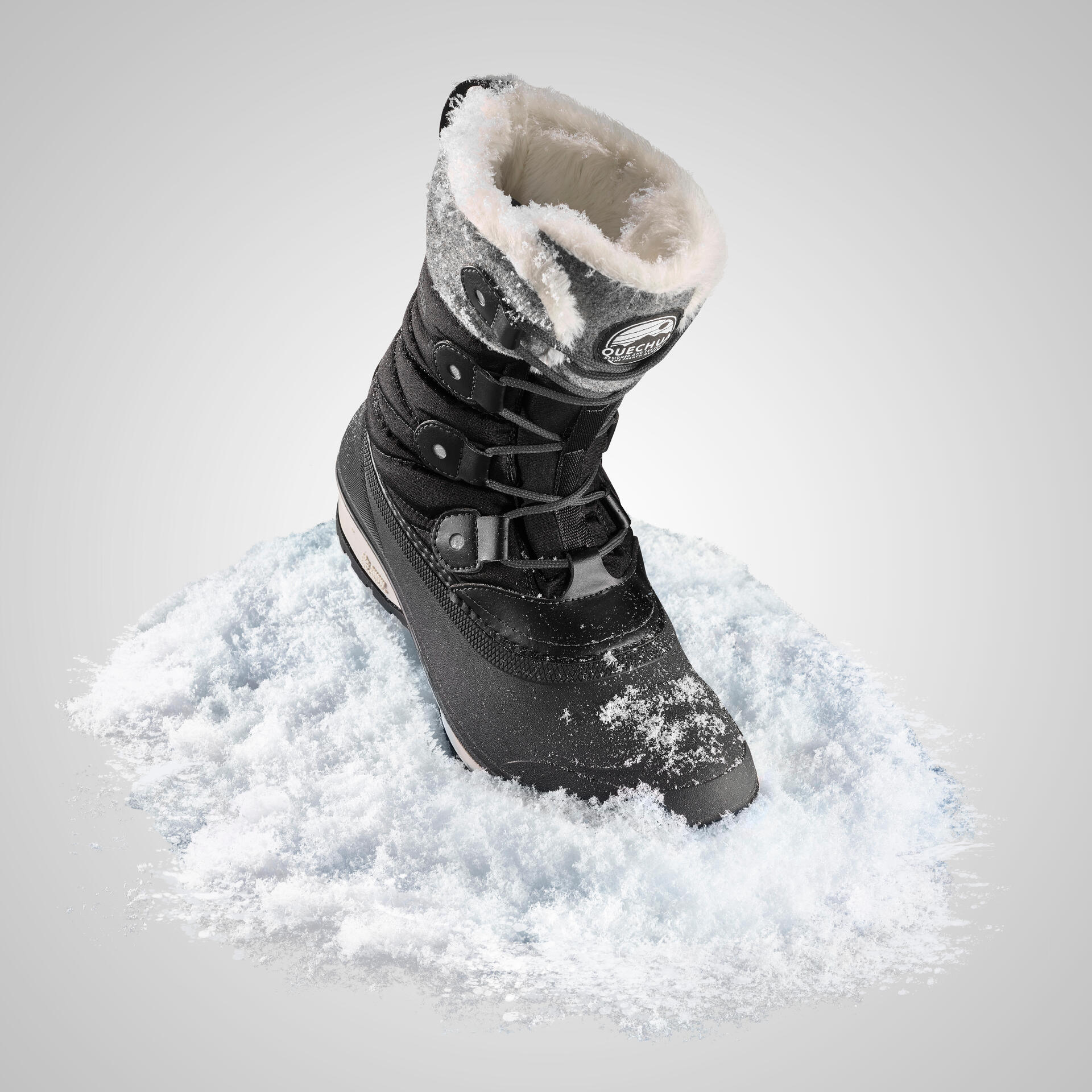 Women’s warm and waterproof snow hiking boots NH500 Clog - Black
