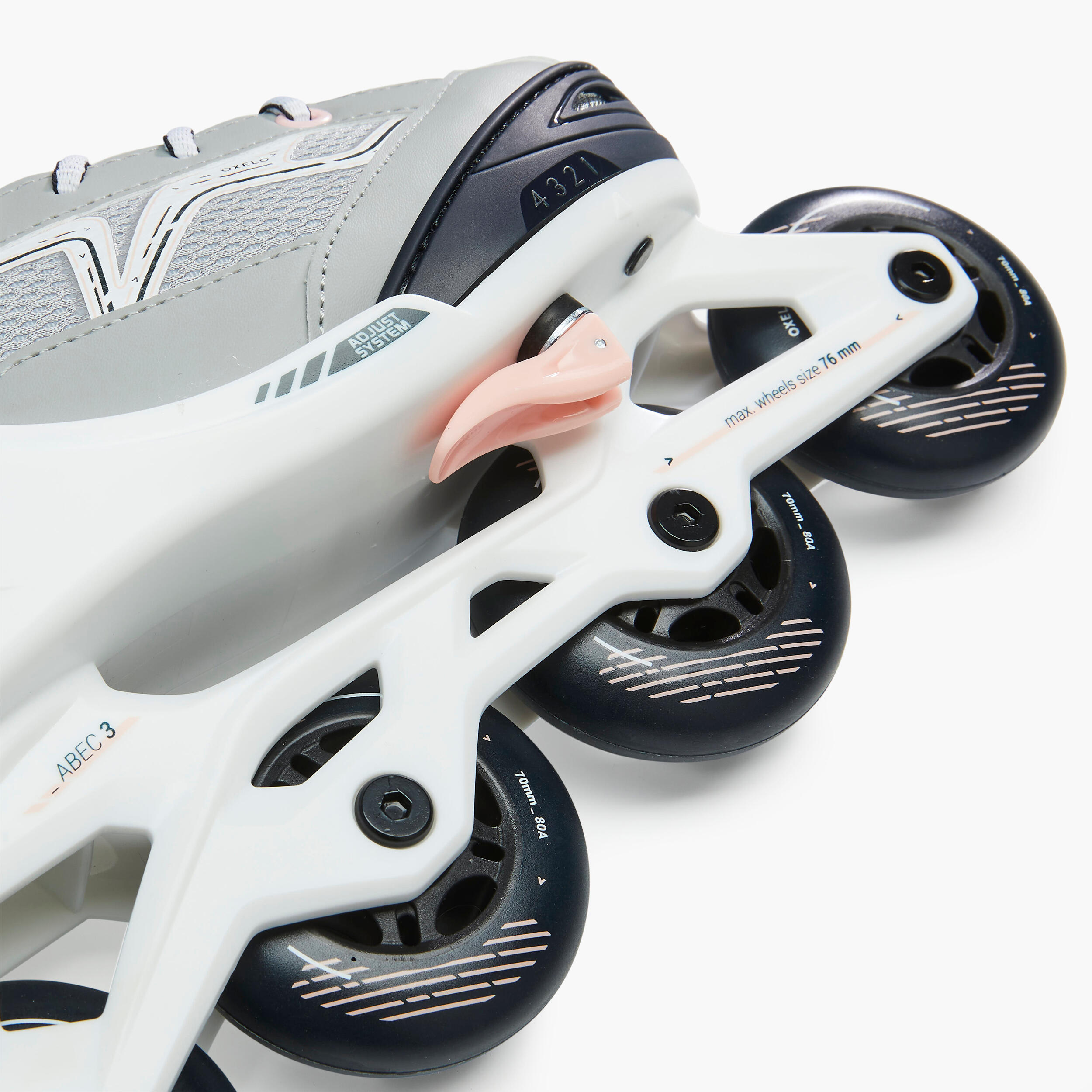 Patins à roues alignées ajustables enfant - Fit 3 - Gris pâle ...