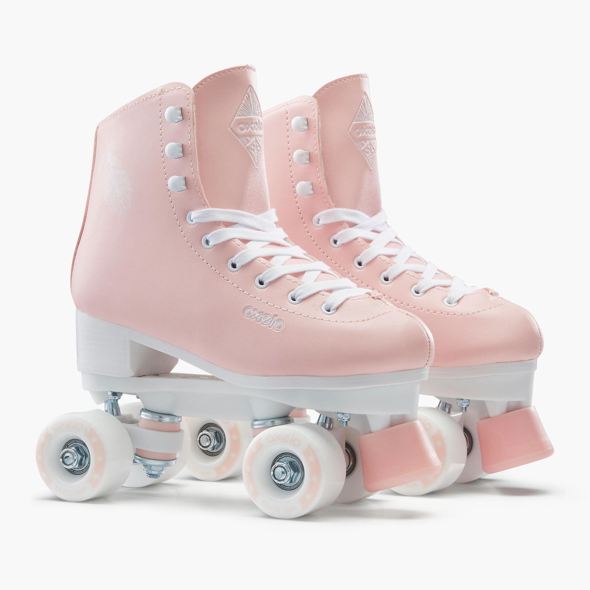 Kids' and Adult Artistic Roller Skating Quad Skates 100 - Pink
