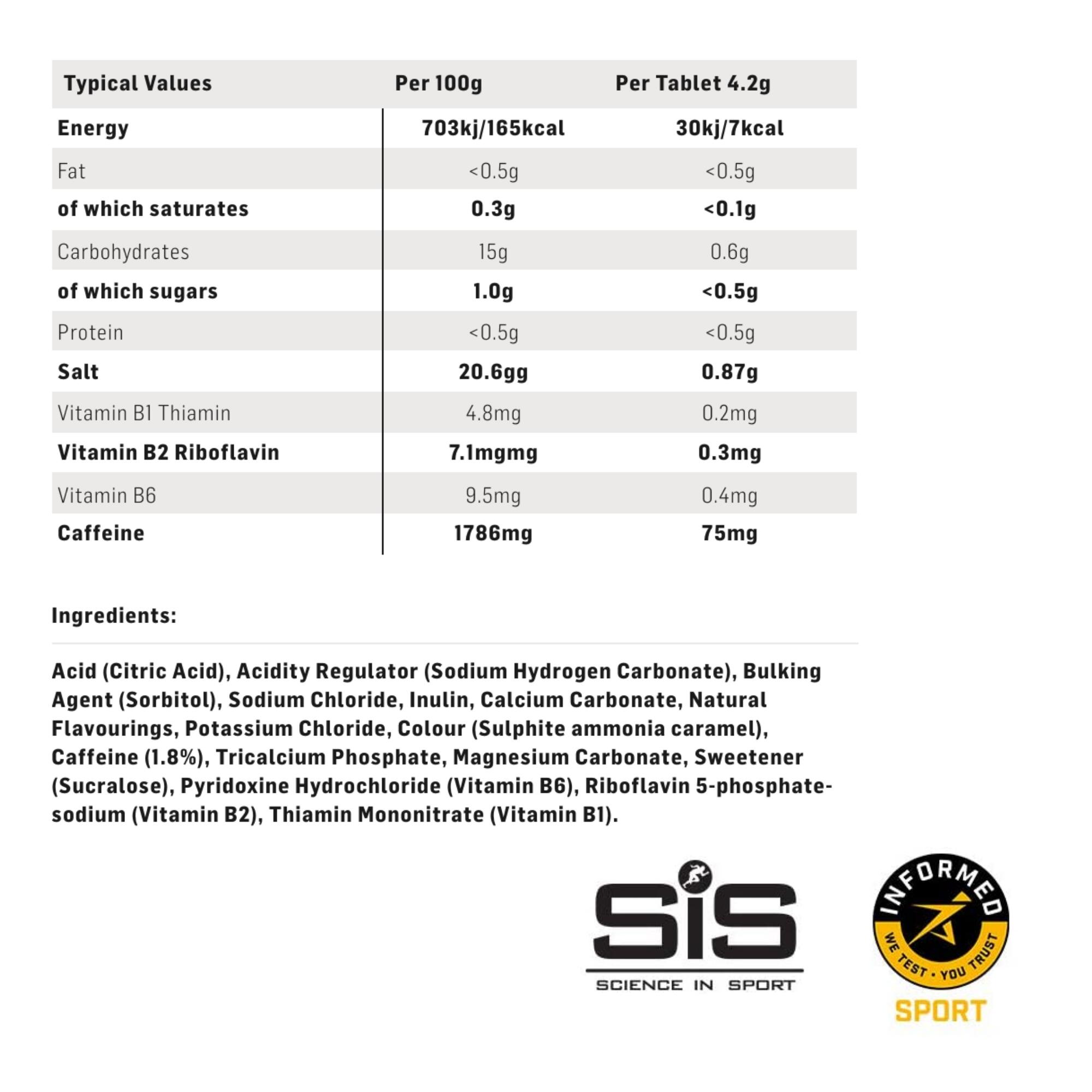 SIS Hydro Electrolyte Drink + Caffeine Tablets - Cola 1 Tube