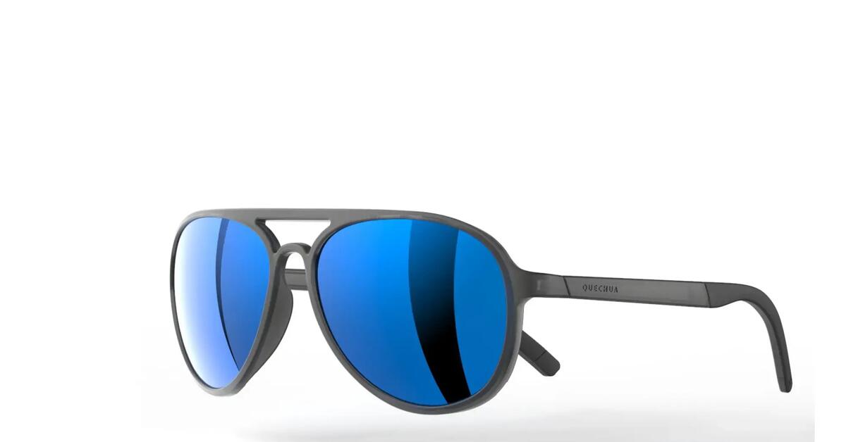 ÓCULOS DE SOL DE CAMINHADA - MH120A - ADULTO - CINZENTO/AZUL CATEGORIA 3