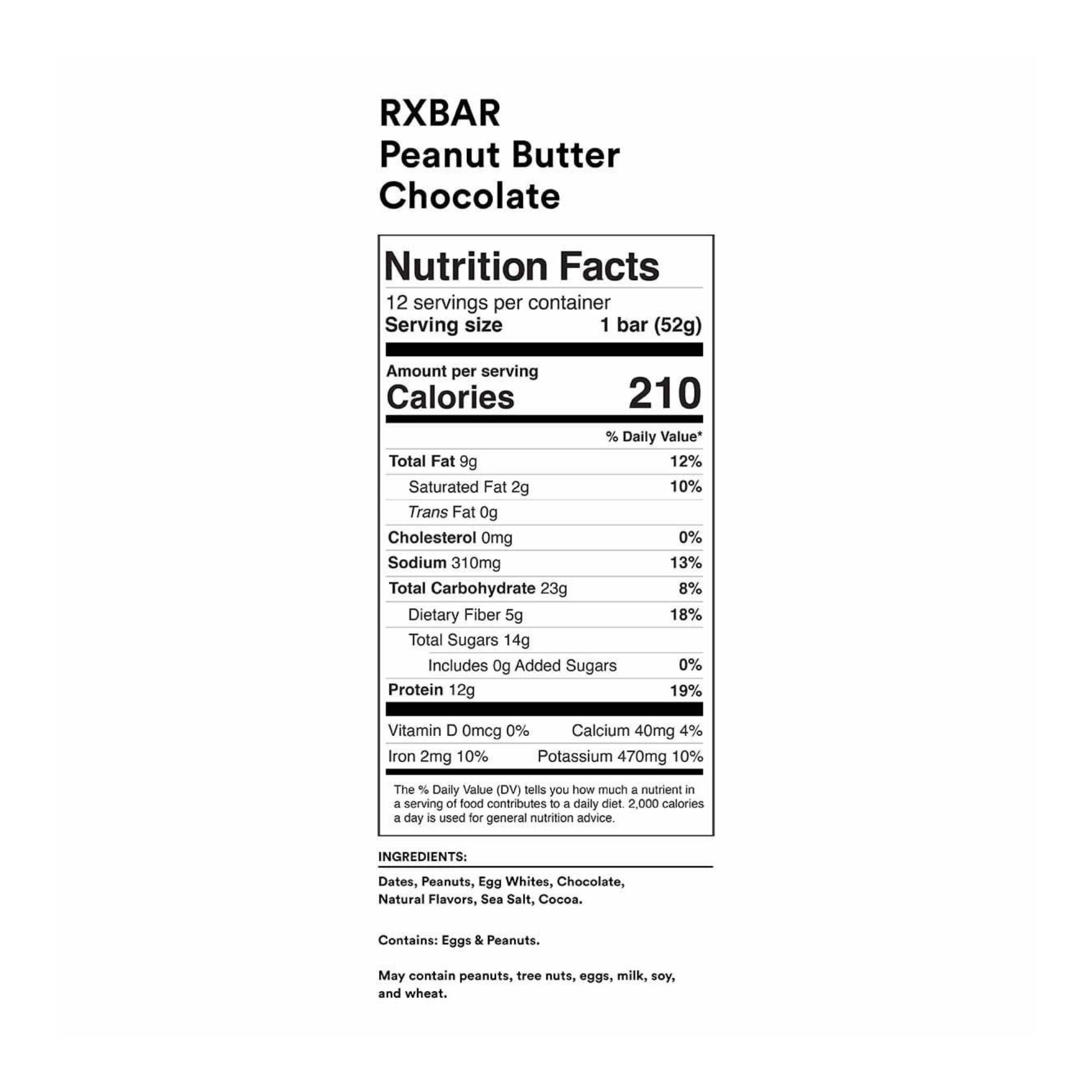 Rx Bar Peanut Butter Chocolate 52g