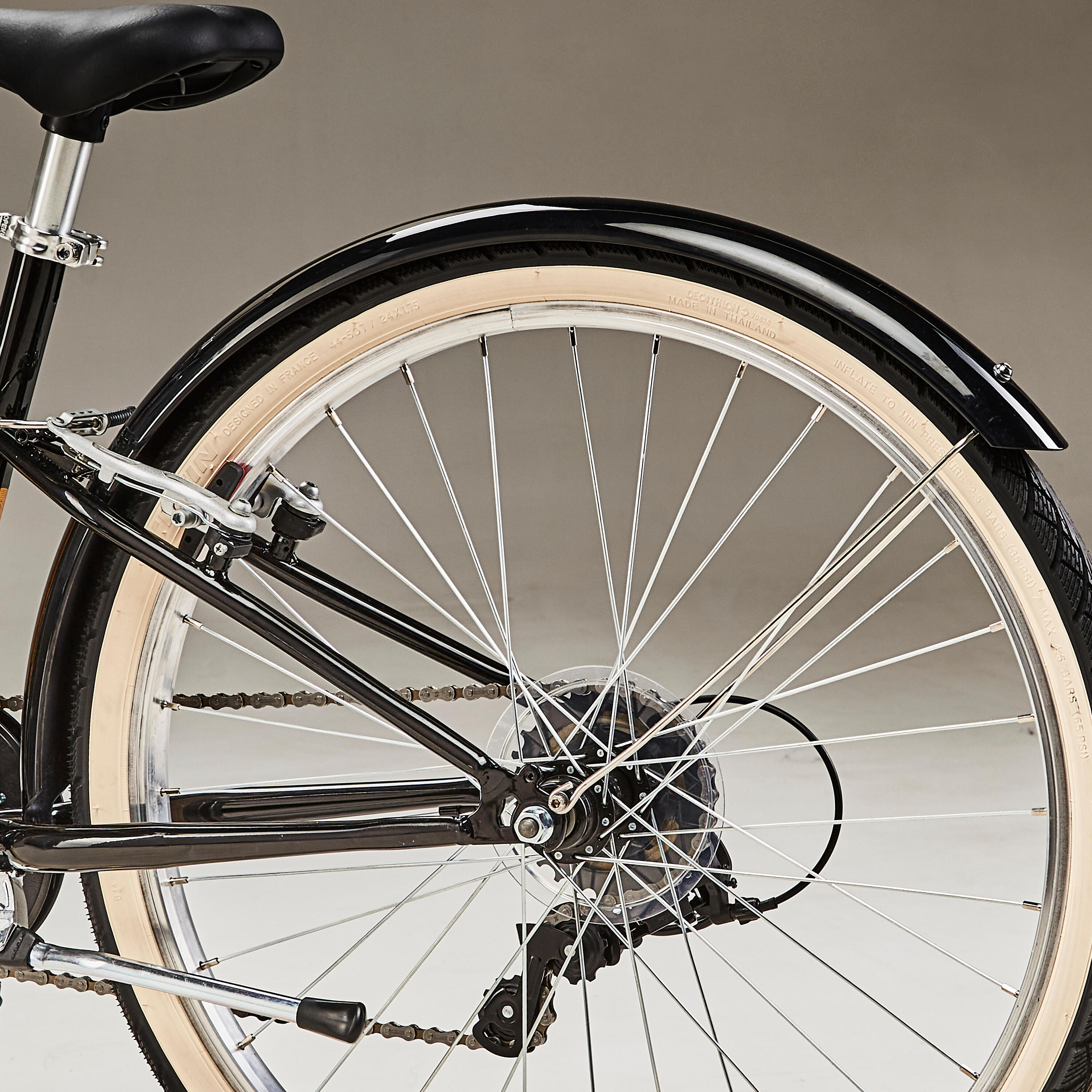 Kids' 9-12 Years 24" Hybrid Bike Riverside 500 - Black/Yellow | Decathlon