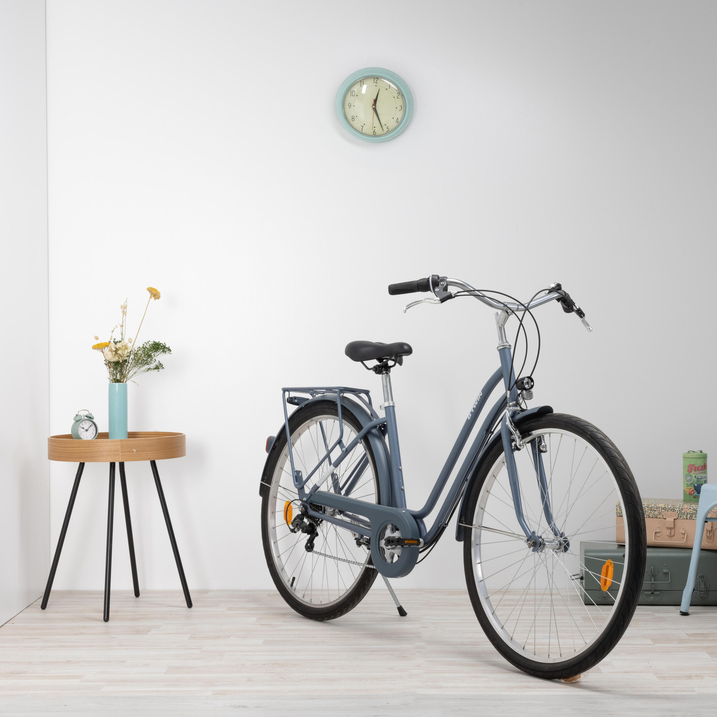 Elops 120 Bicycle City Bike Low Frame 28 Inch 6 Speed Denim Blue - Elops