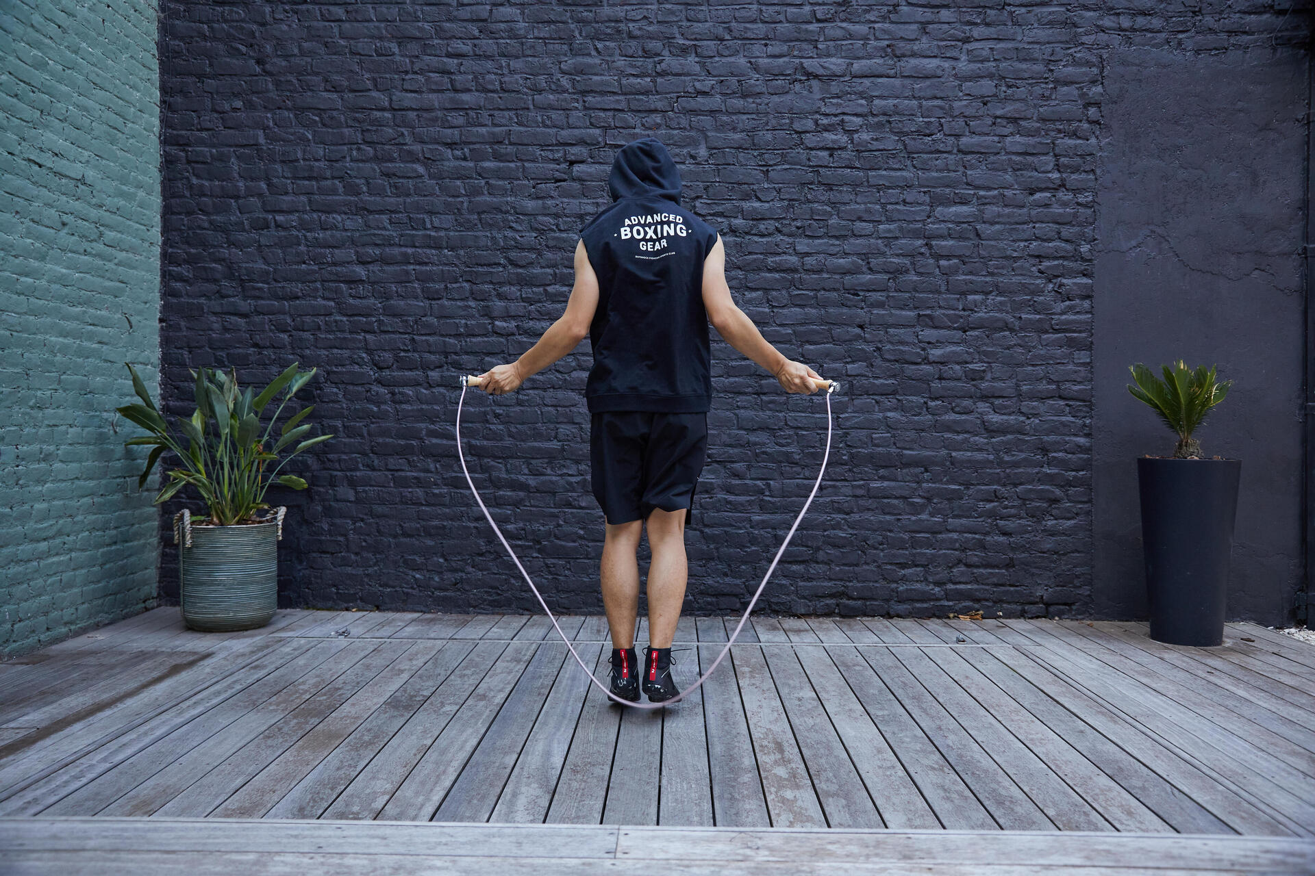 Wooden Boxing Skipping Rope with Removable Weights