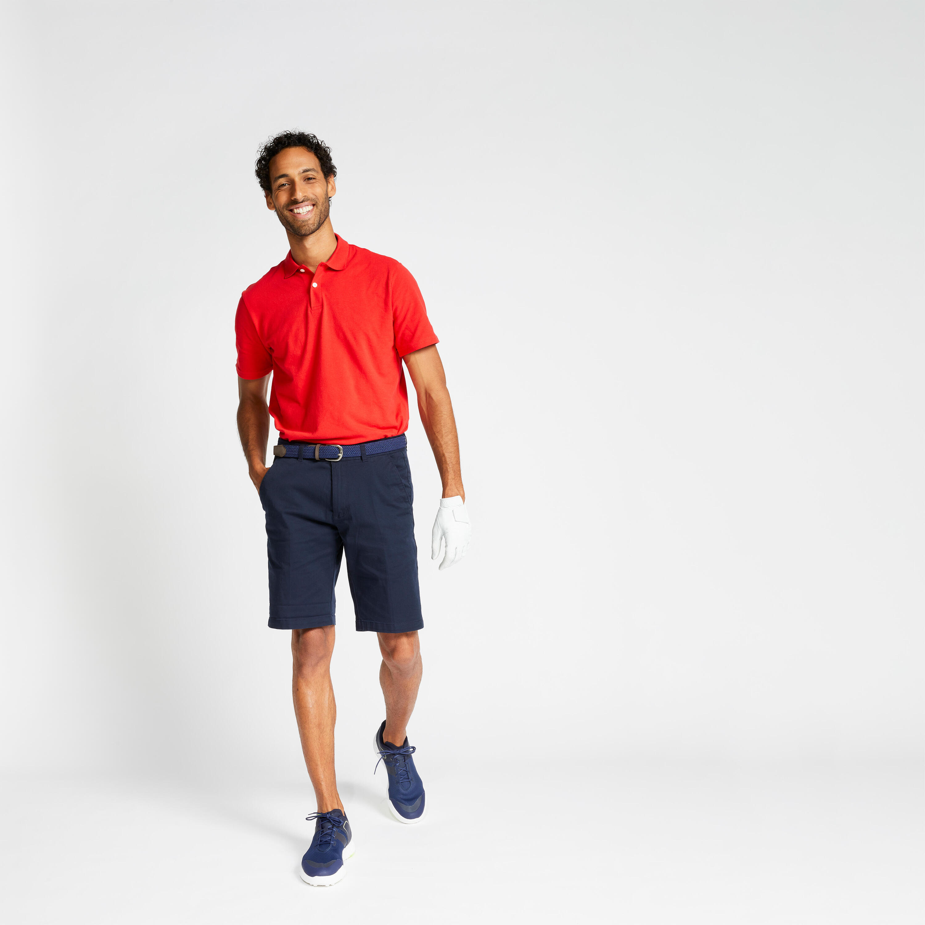 Pantalón corto chino algodón golf Hombre, MW500 azul marino | Decathlon