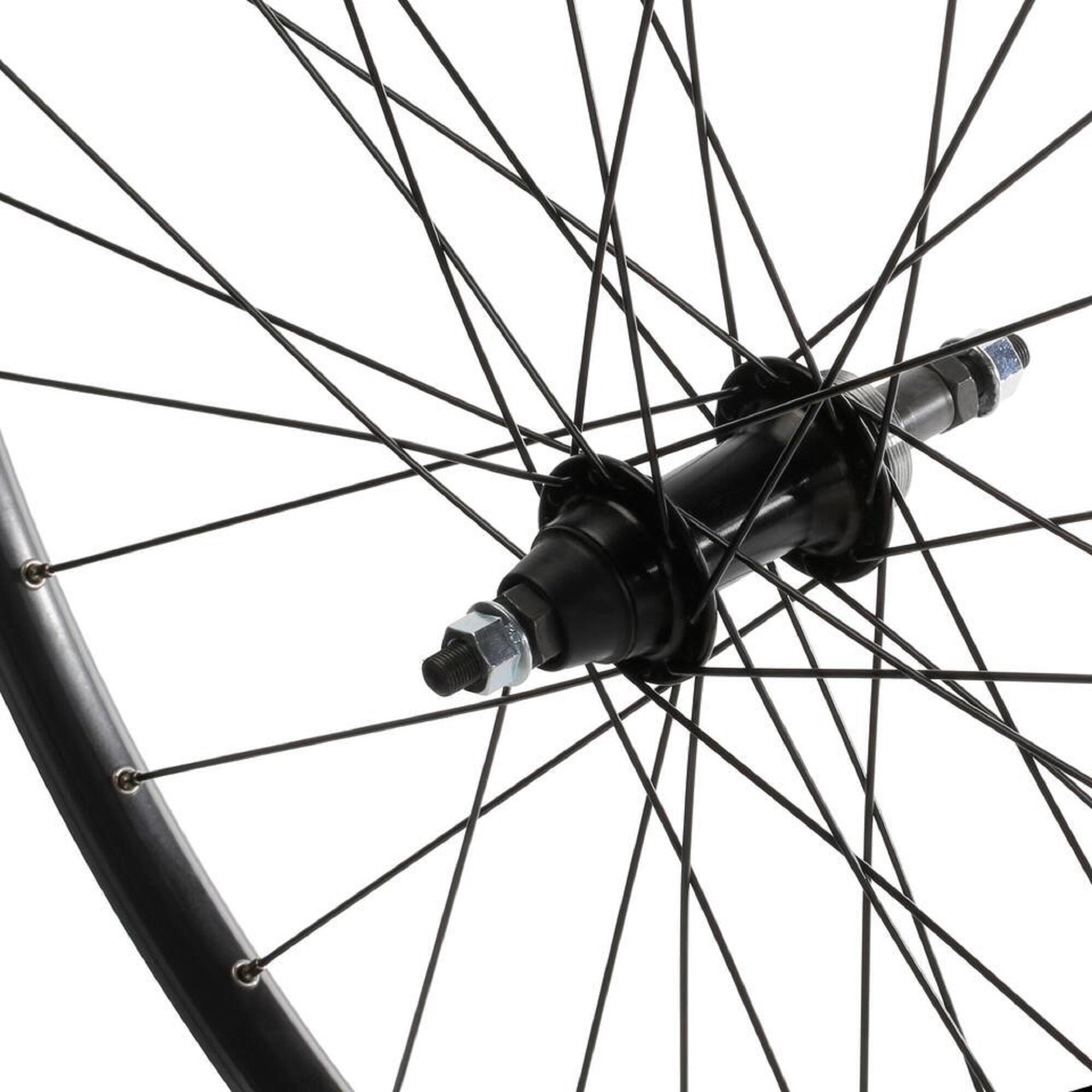 Wheel 28" Rear Double Wall Rim Freewheel V-Brake Hybrid Bike - Black ...