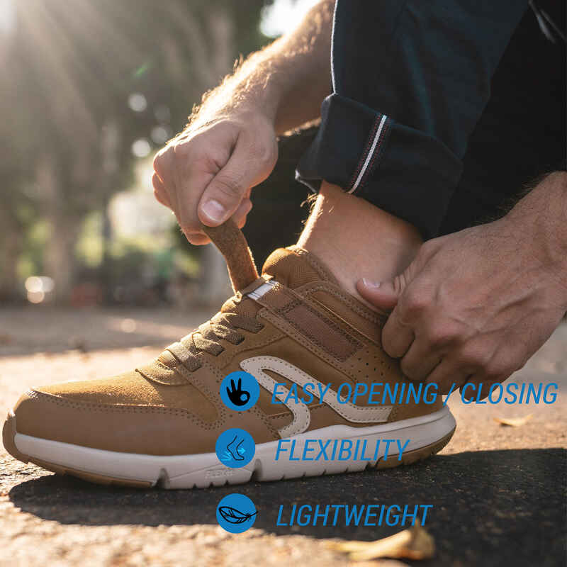 Actiwalk Easy Leather Men's Urban Walking Shoes - Camel - Decathlon