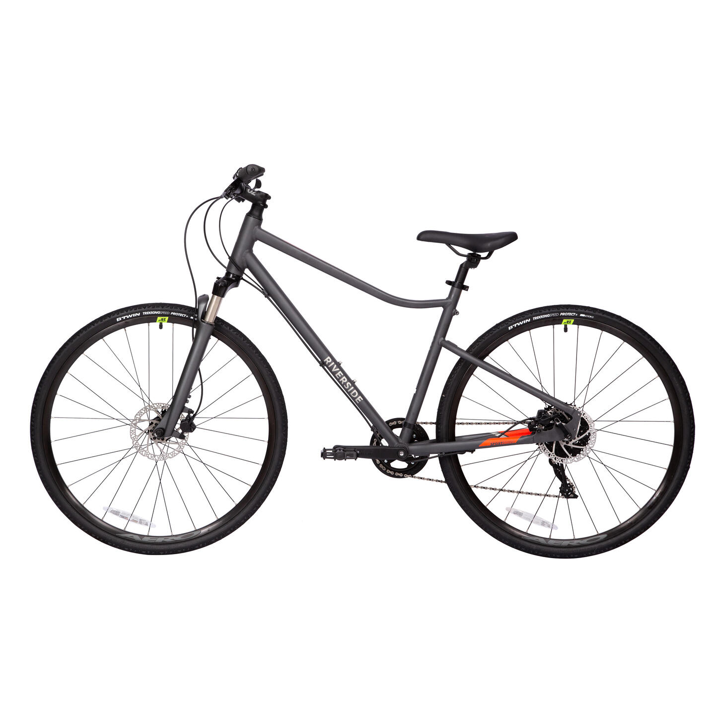 Hybrid Bike Riverside 900 Grey Orange 10 speed Hydraulic Disc Brake