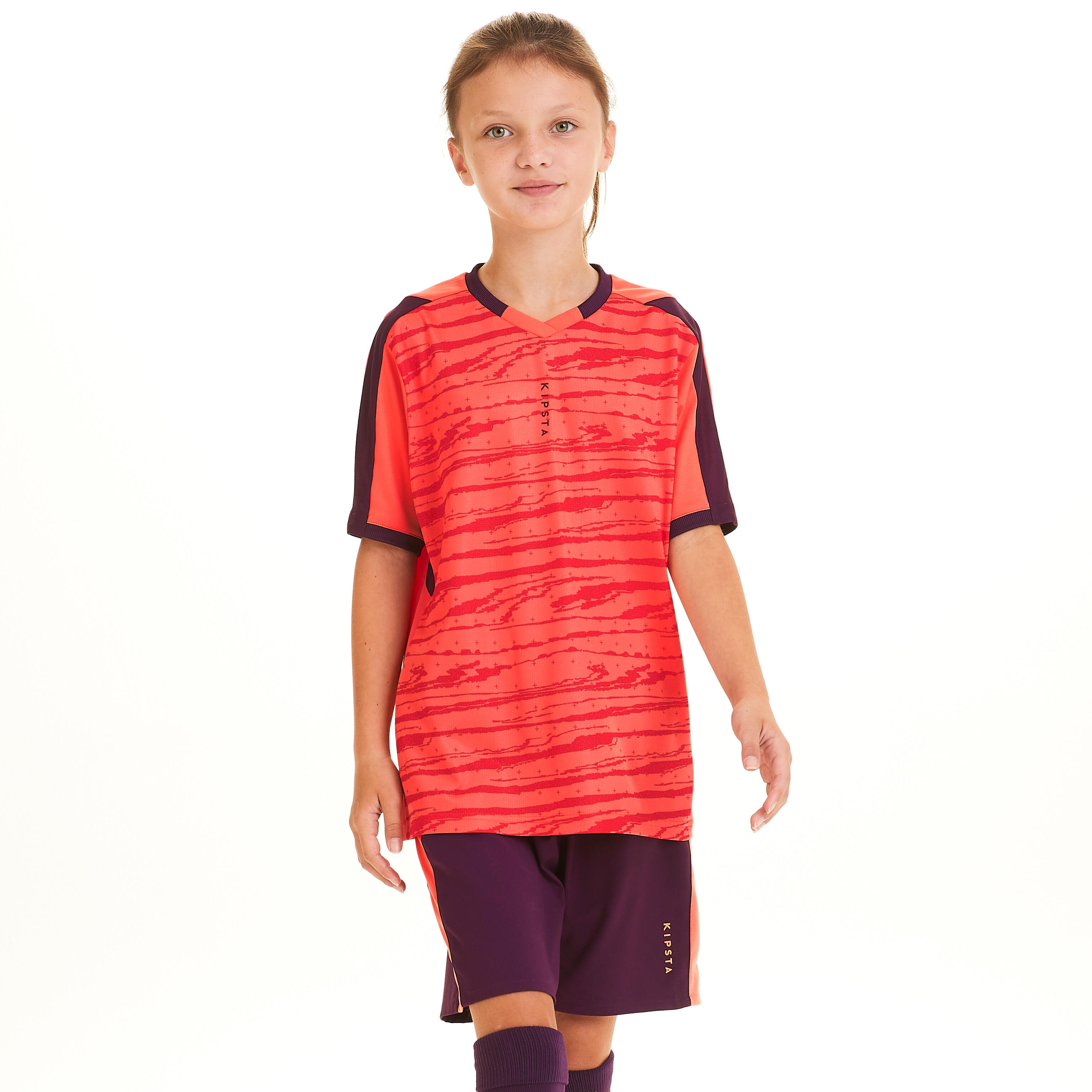 Girls' Football Jersey F500 - Coral - Decathlon