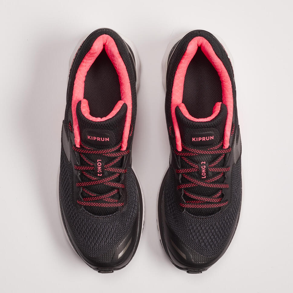 CHAUSSURES DE RUNNING FEMME KIPRUN LONG2 NOIR ROSE KIPRUN - Decathlon